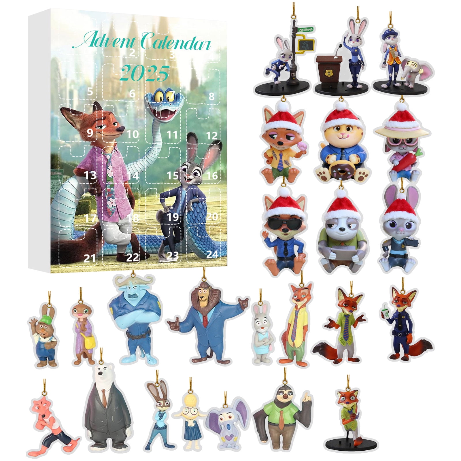 𝗭𝗼𝗼𝘁𝗼𝗽𝗶𝗮 Cartoon Style Advent Calendar 2025, 24-Days Christmas ...
