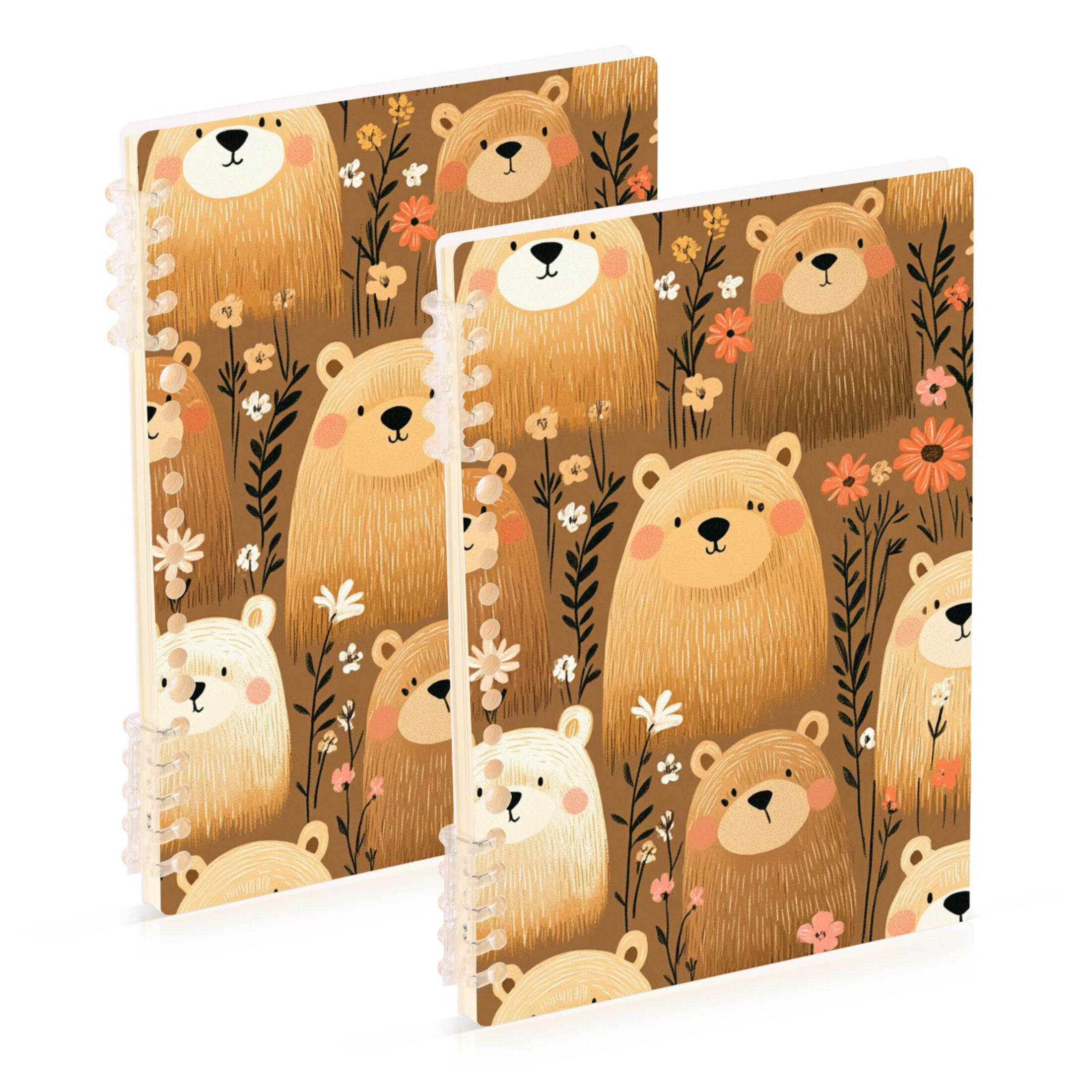 Cartoon Style Bears Lined Spiral Journal Notebook 60 Pages A5 College ...