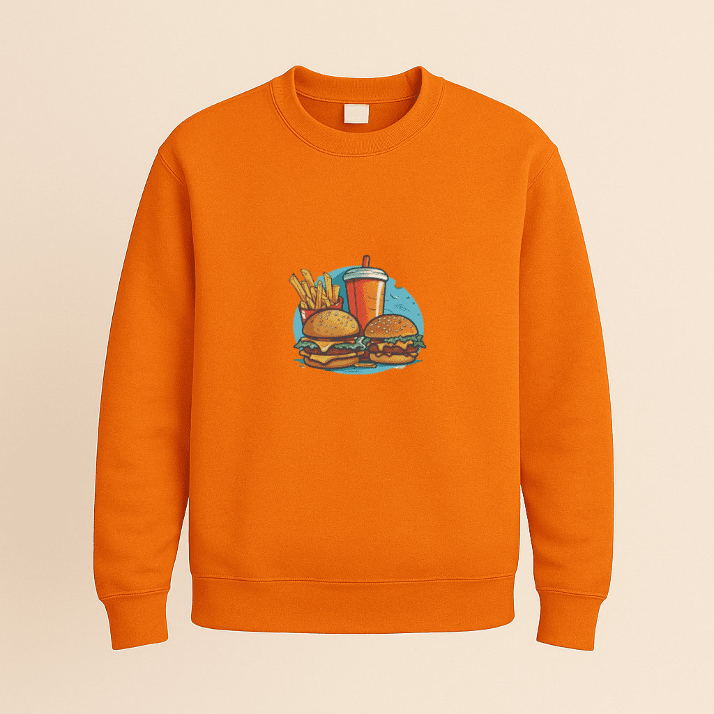 Cartoon Style Cheeseburger Combo Meal Graphic Casual Food Lover ...