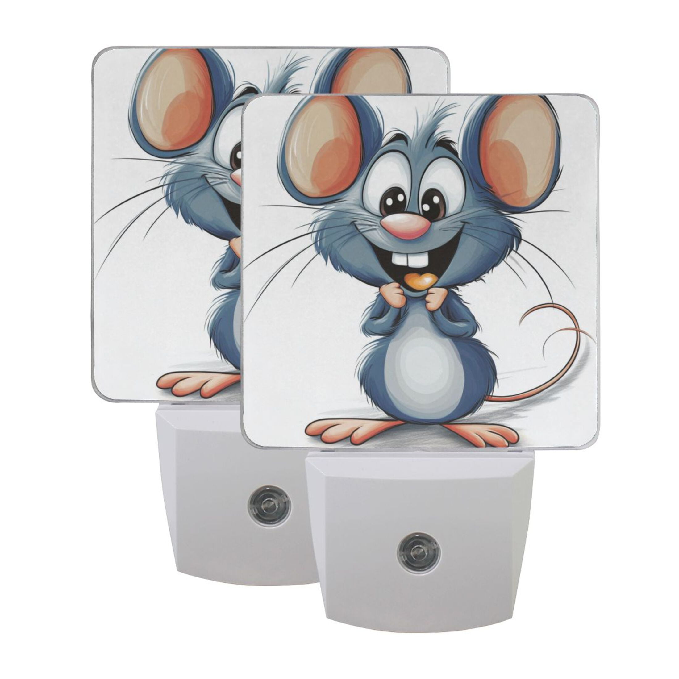 Cartoon Style Cute Mouse LED Night Light with Smart Sensor Plug Into ...