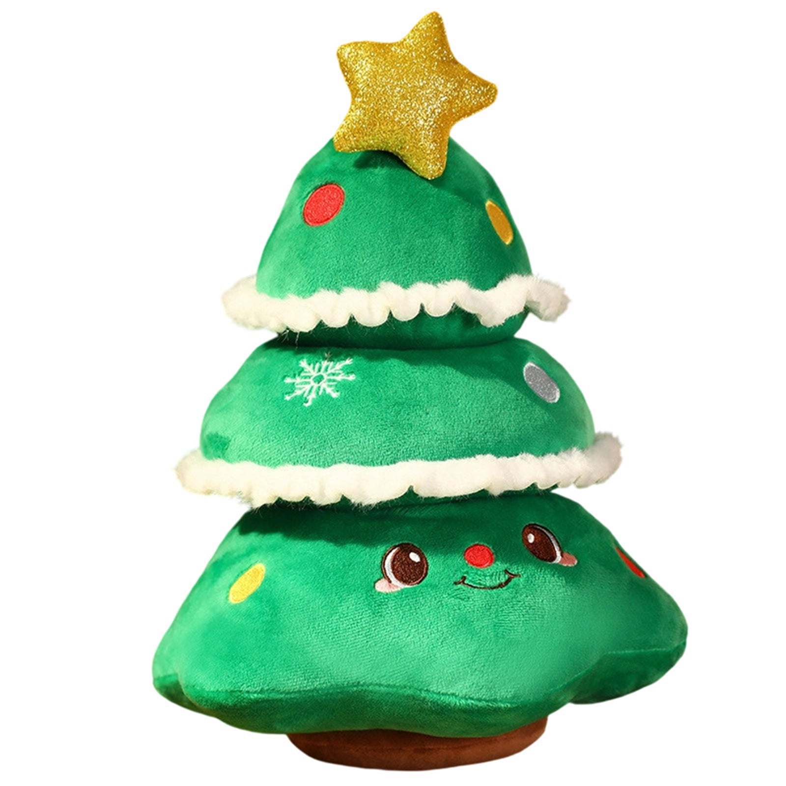 Cartoon Style Elk Santa Plush Doll Set with Zipper Pouch (Tree/Apple ...