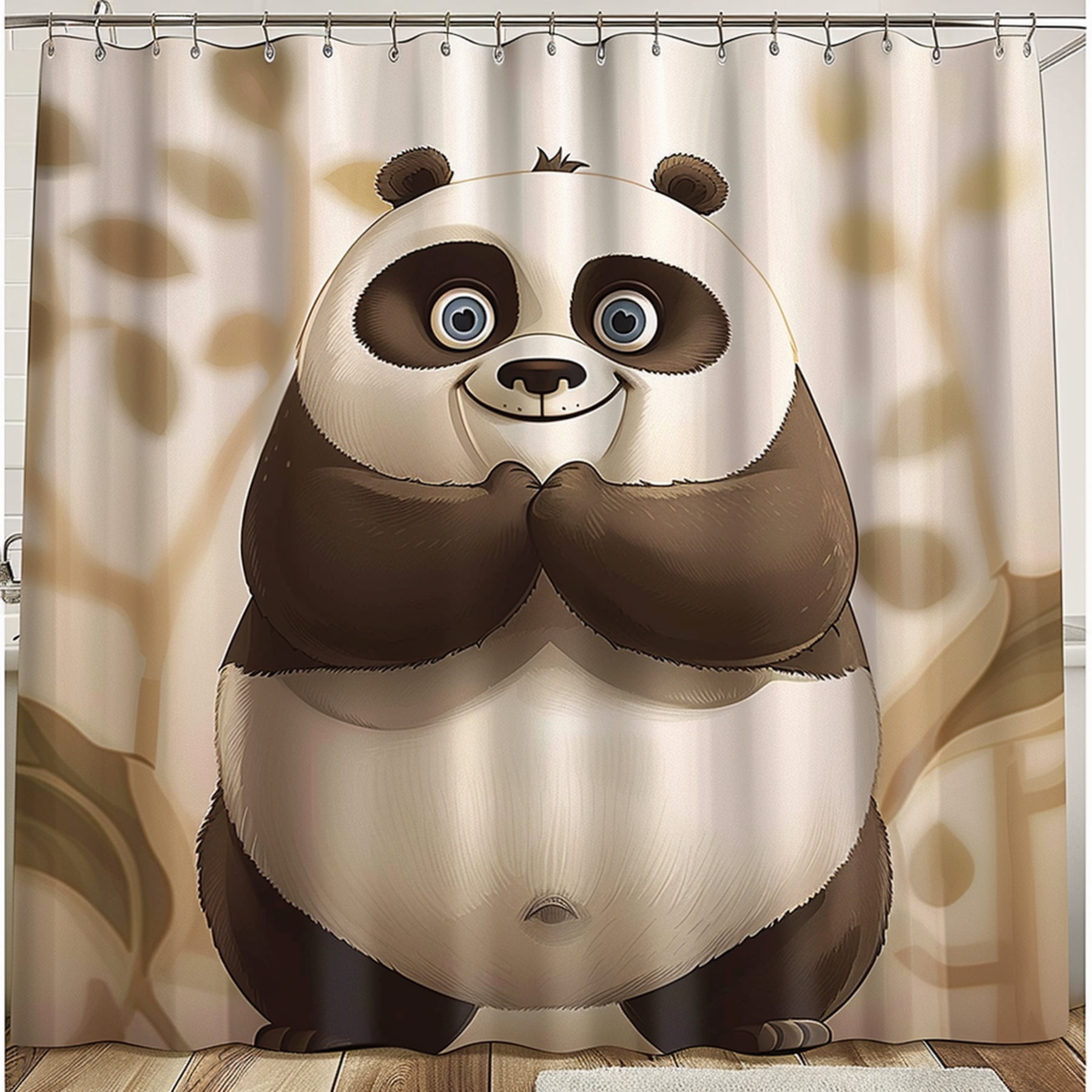 Cartoon Style Panda Shower Curtain Cute and Detailed Bathroom Decor ...