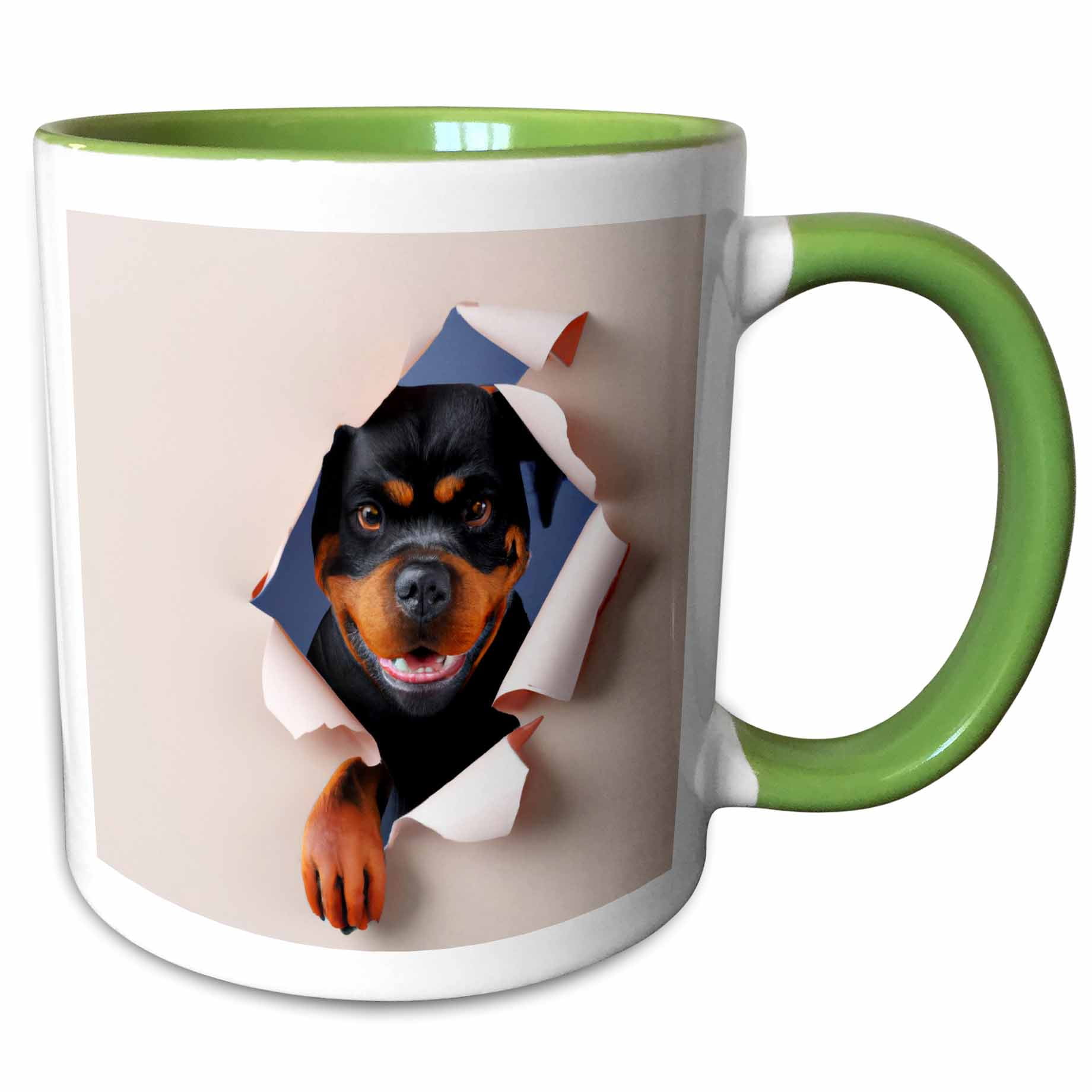 3drose, Cartoon Style Rottweiler Puppy Poking Its Head Through Ripped ...