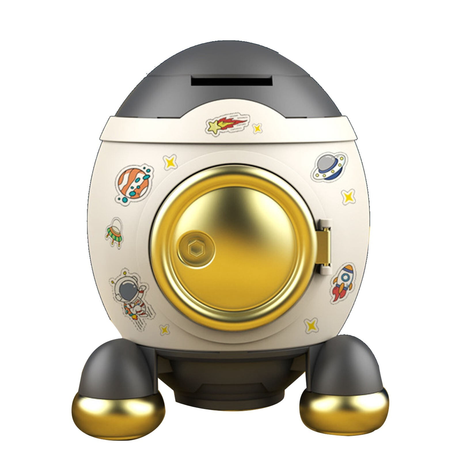 Cartoon Style Space Rocket Piggy Bank Money Bank Money Saving Jar Boys ...