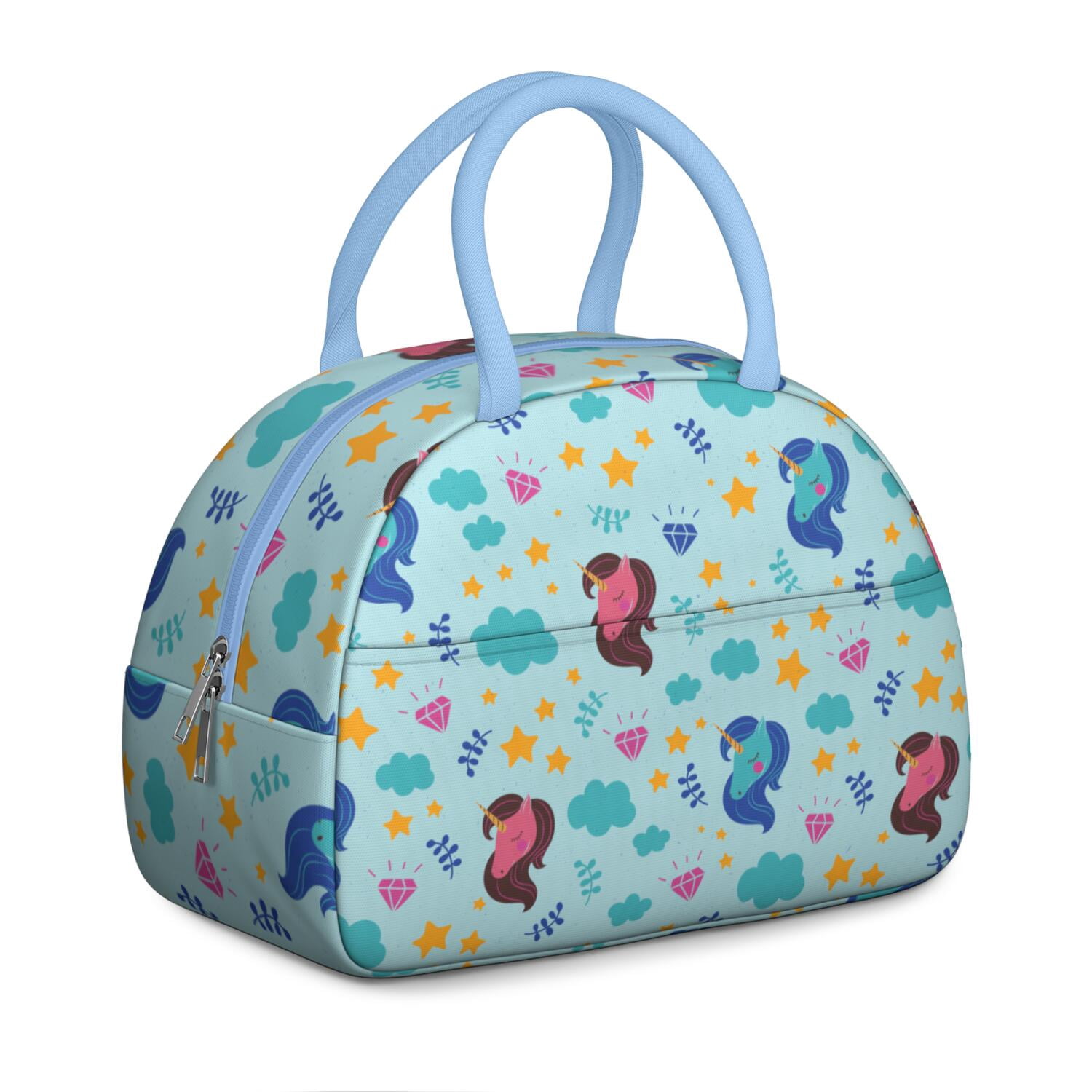 Cartoon Style Unicorn Lunch Bag – Rainbow Pattern with Mythical Horse ...