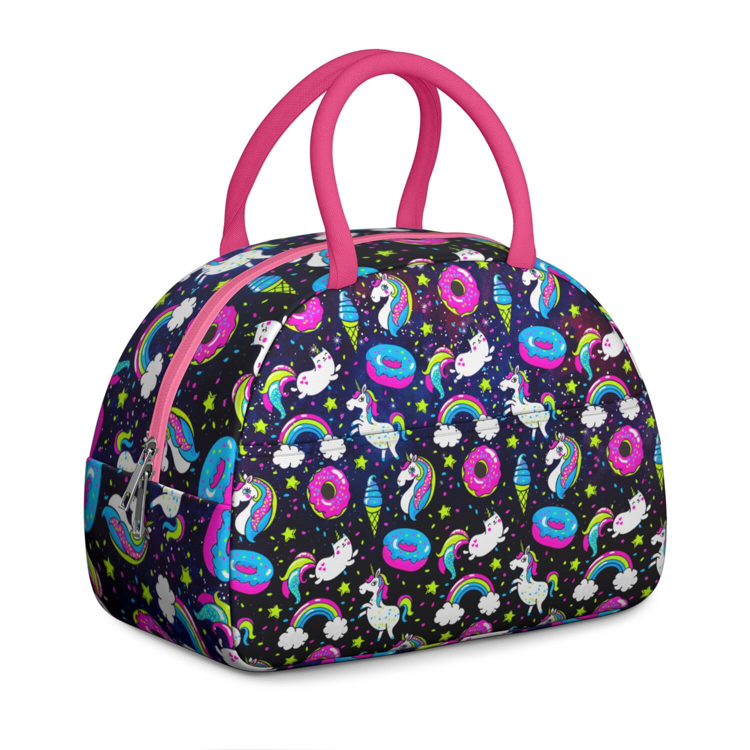 Cartoon Style Unicorn Lunch Bag – Rainbow Pattern with Mythical Horse ...