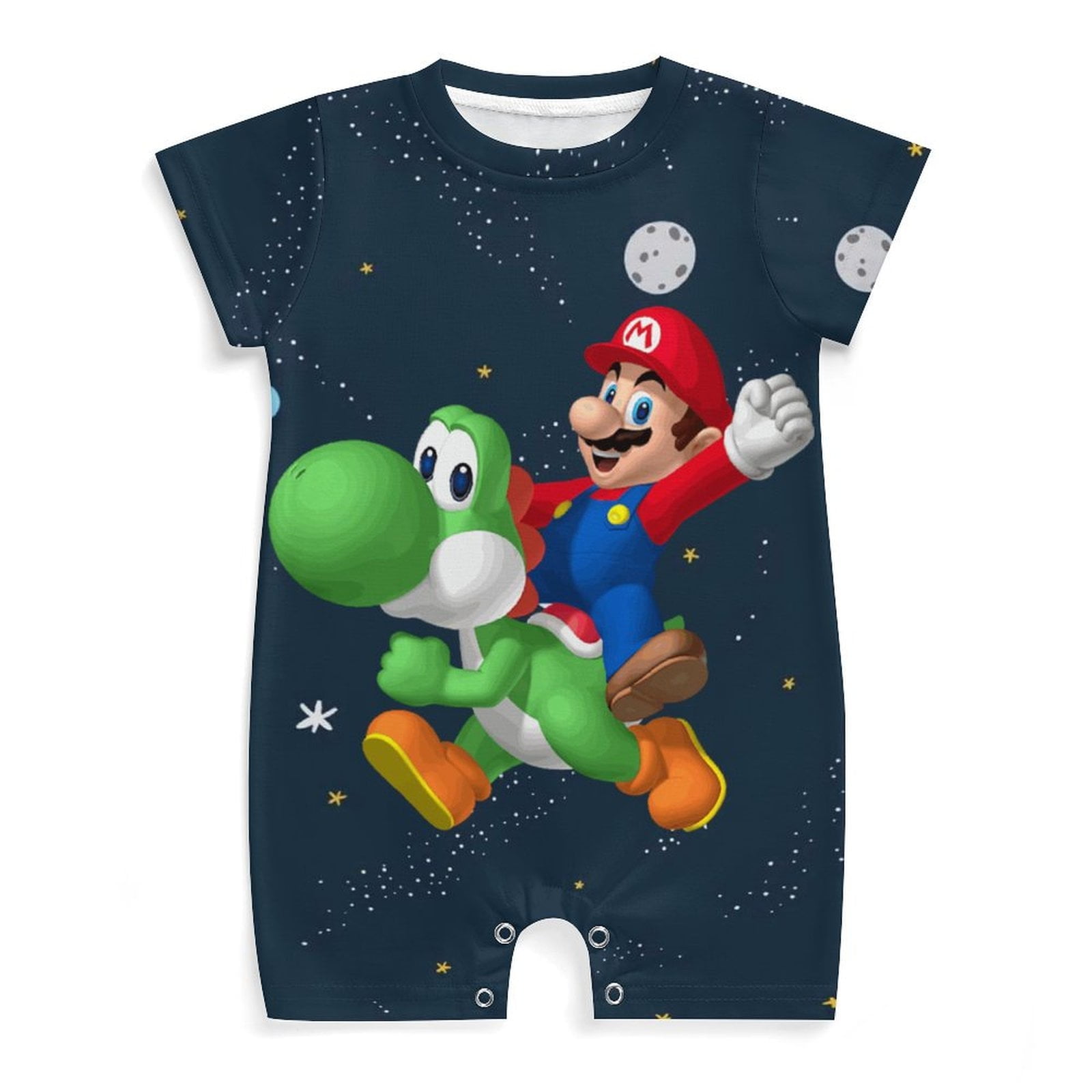 Cartoon Super Mario Baby One-Piece Rompers Short Sleeve Bodysuits ...