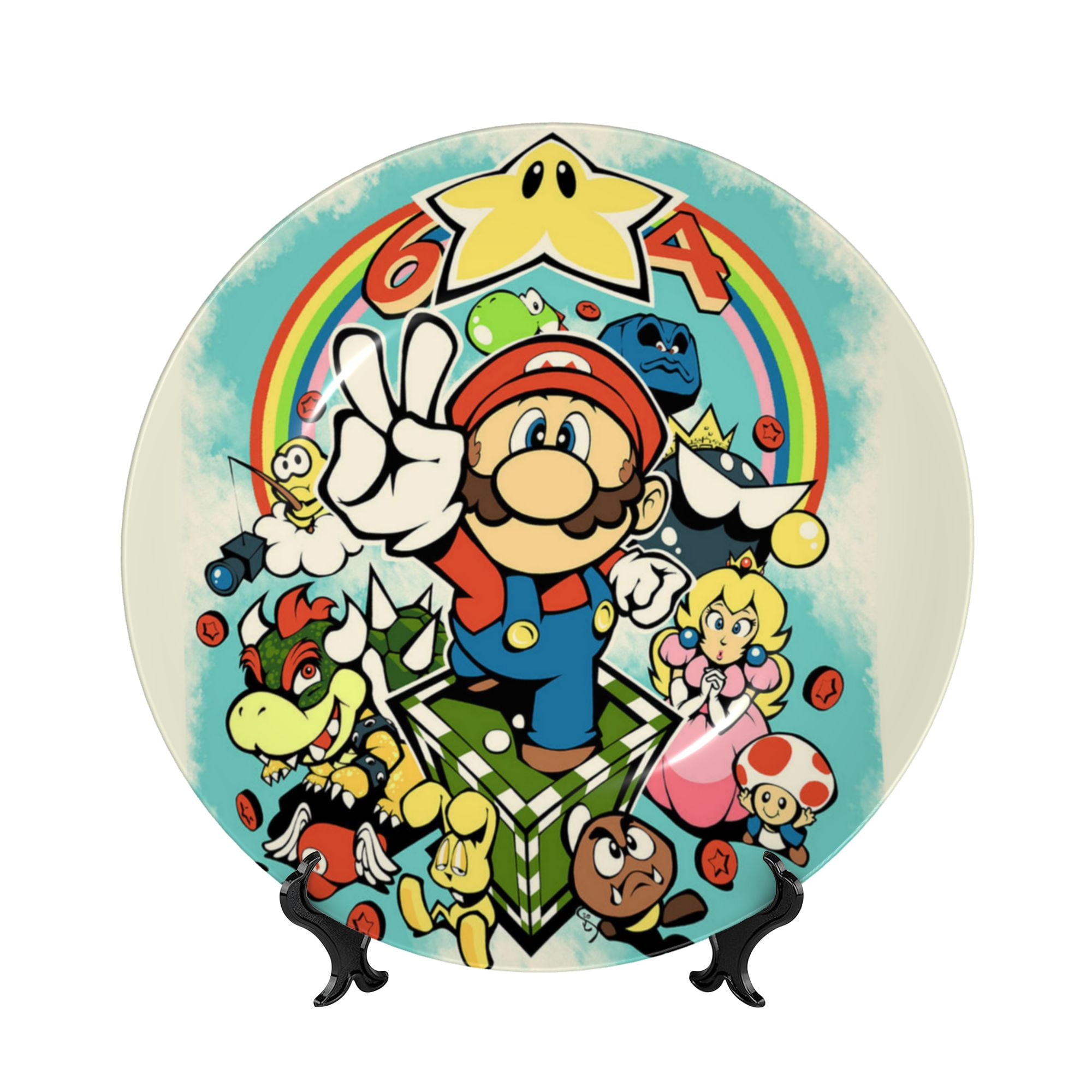 Cartoon Super Mario Bone China Decorative Plate Ceramic Decorative ...