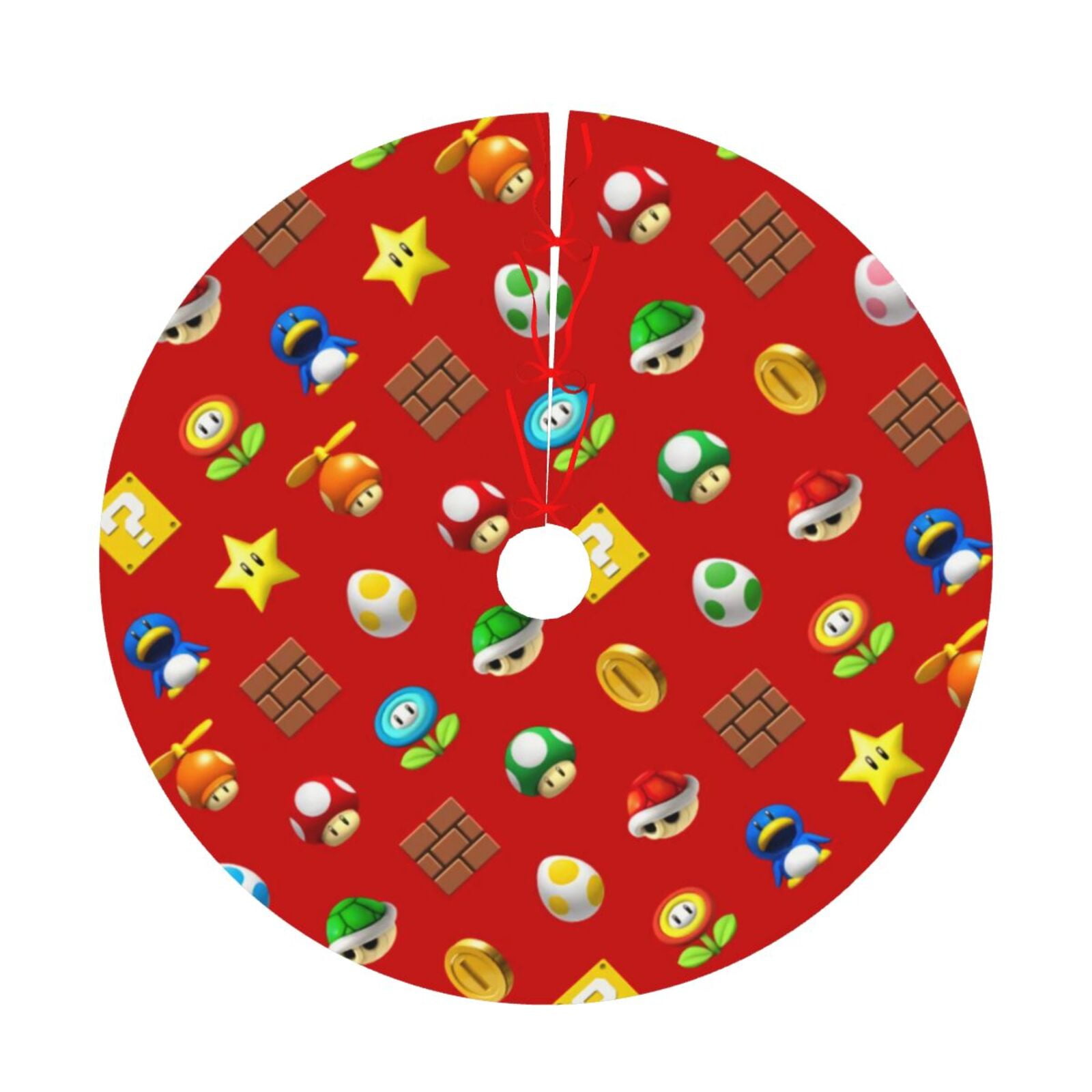 Cartoon Super-Mario Christmas Tree Skirt 36 Inch,Soft and Funny Merry ...