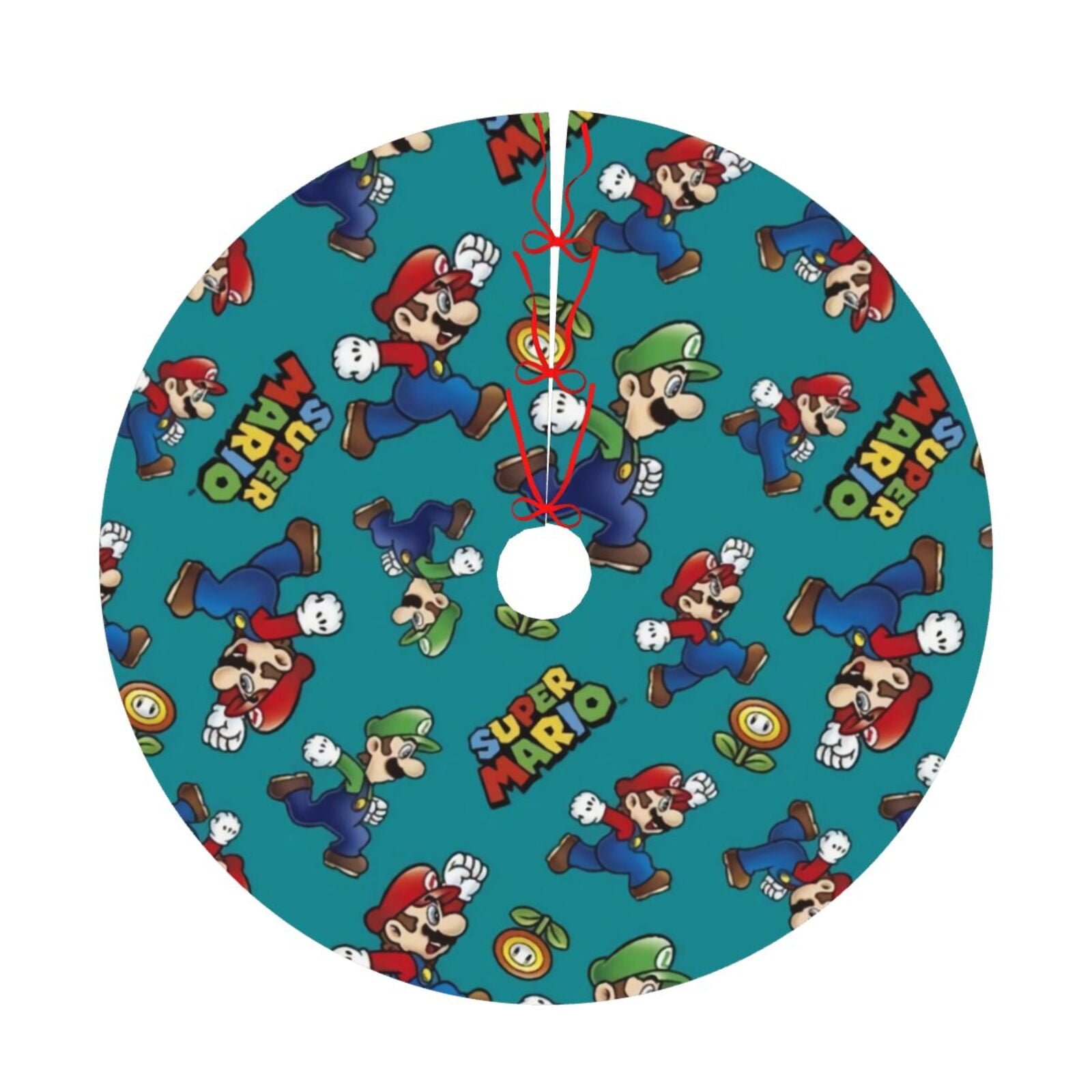 Cartoon Super-Mario Christmas Tree Skirt 48 Inch,Soft and Funny Merry ...