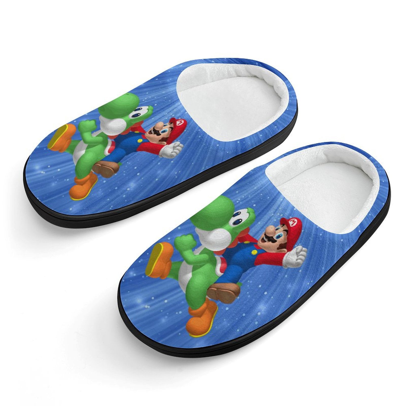 Cartoon Super Mario Cotton Slippers For Kids Winter Warm Soft Plush ...
