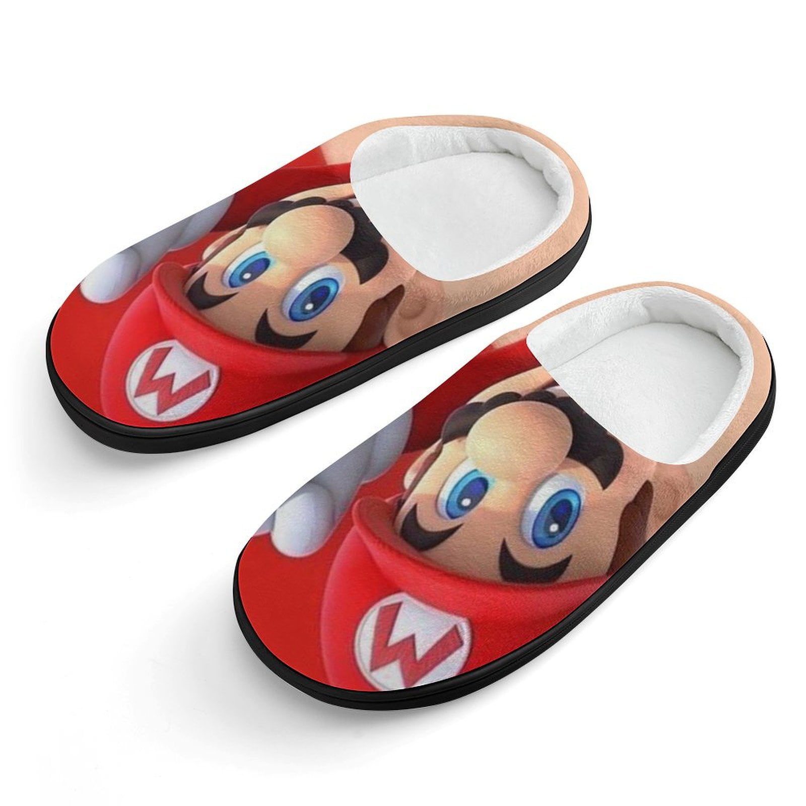 Cartoon Super Mario Cotton Slippers For Kids Winter Warm Soft Plush ...