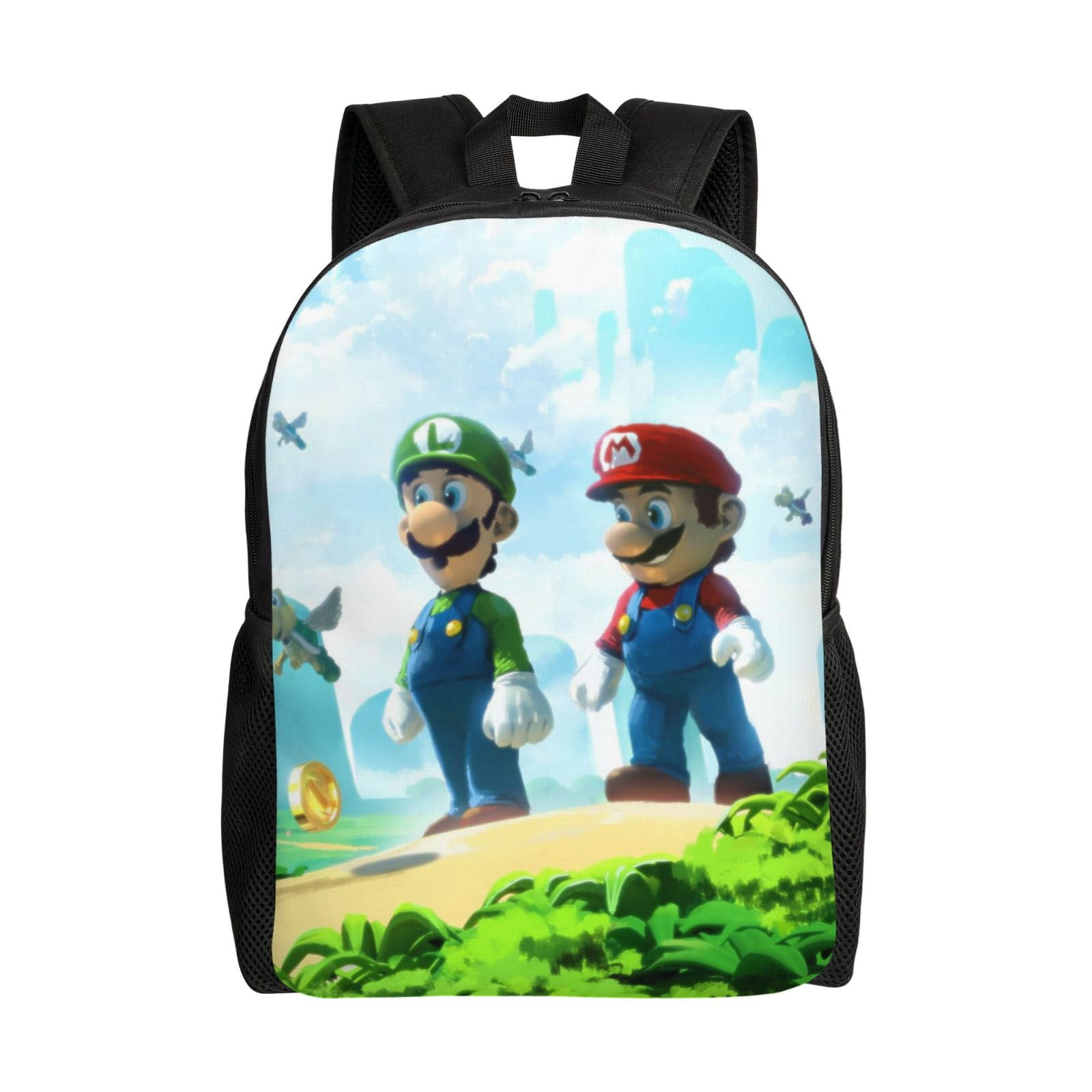 Cartoon Super Mario Luigi Backpack Laptop School Bag Student Satchel ...