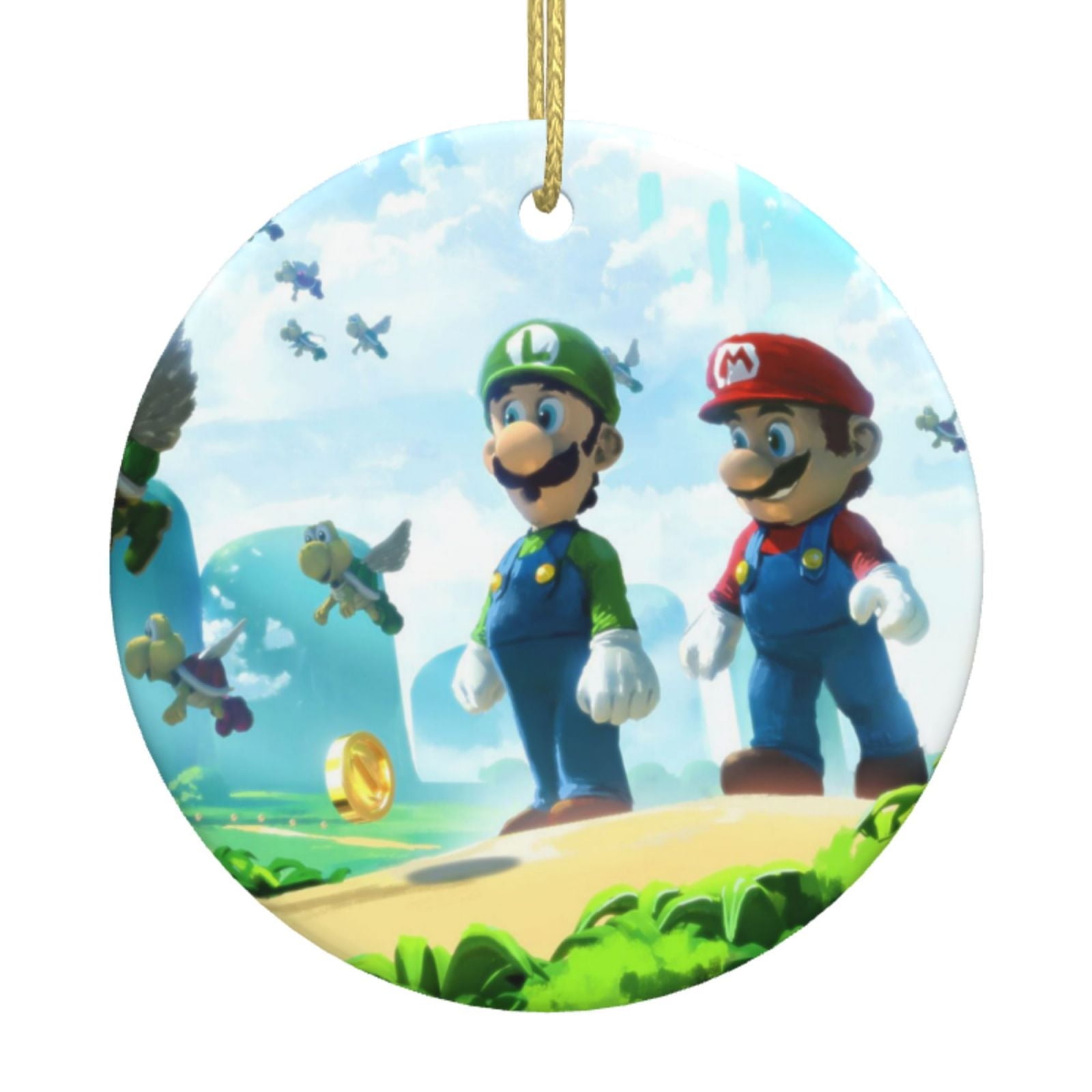 Cartoon Super Mario Luigi Christmas Tree Hanging Ornaments Ceramic ...