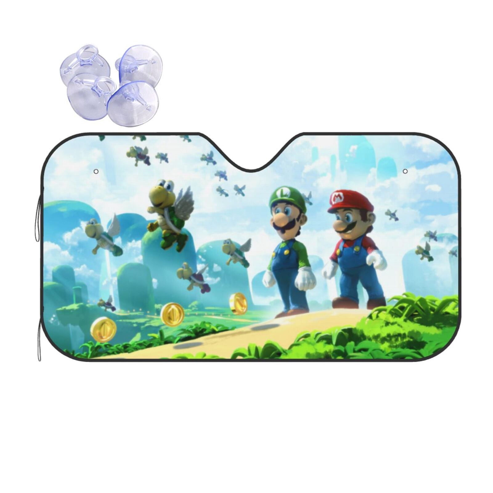 Cartoon Super Mario Luigi Foldable Car Windshield Sunshade Automotive ...