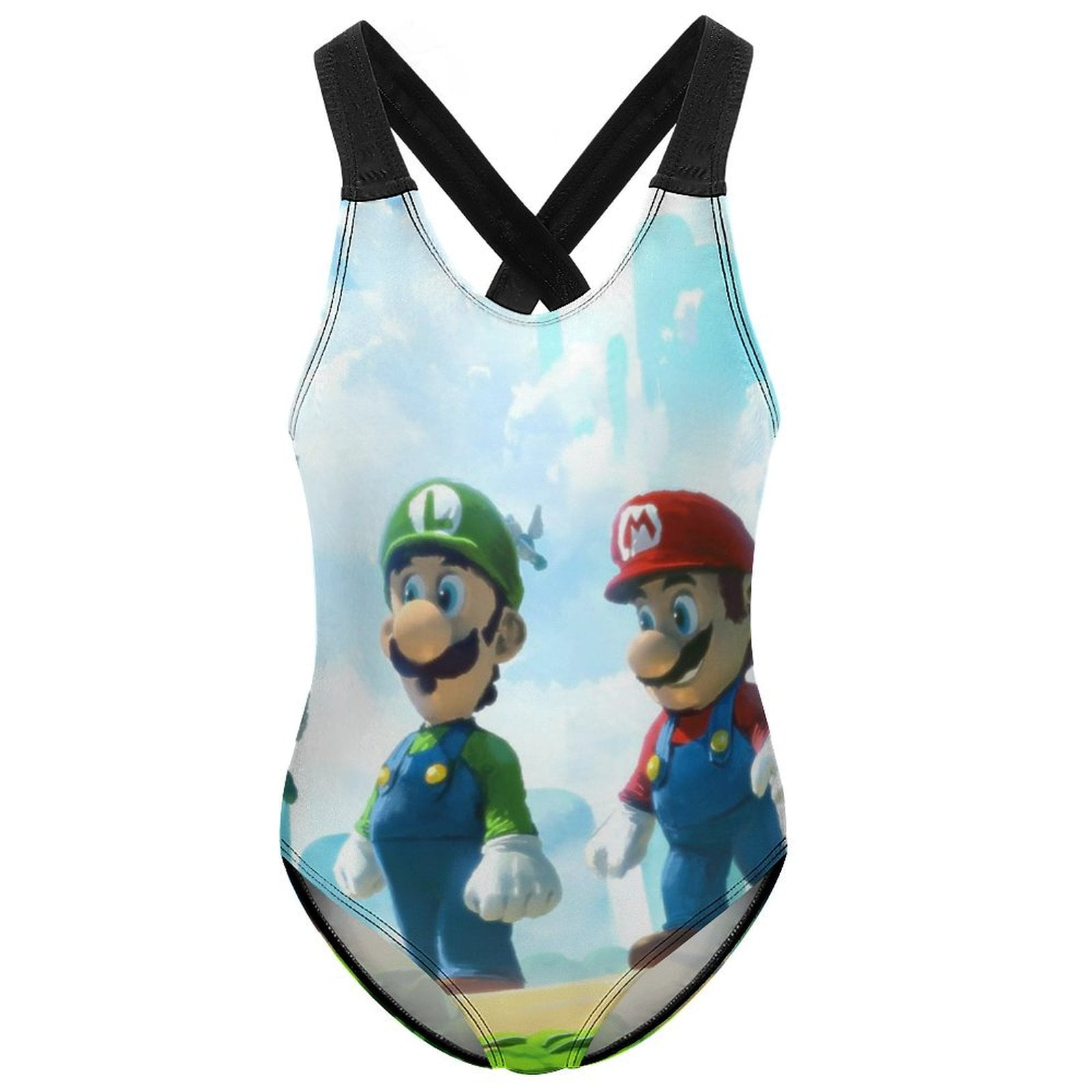 Cartoon Super Mario Luigi Girl's One-piece Swimsuit Summer Children's ...