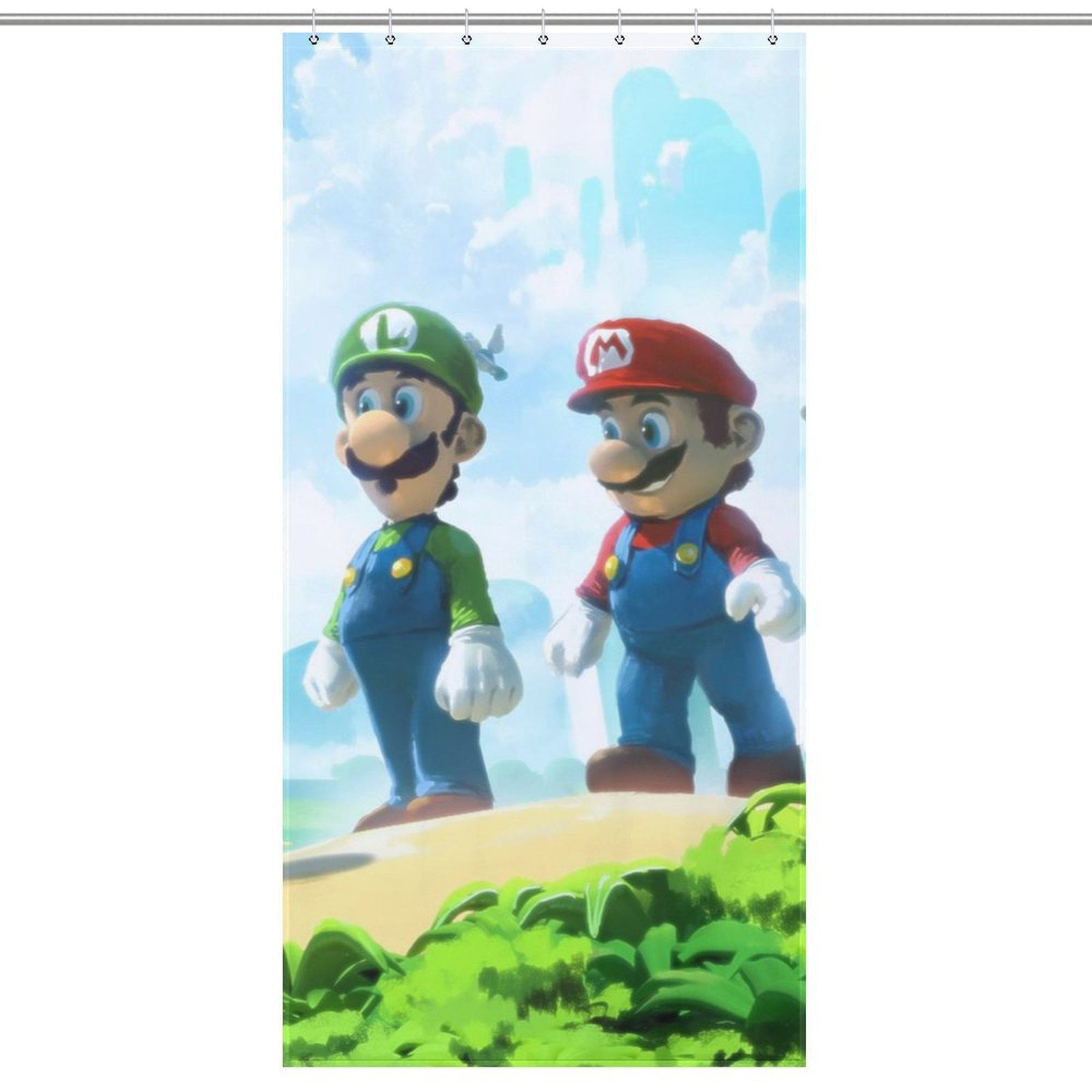 Cartoon Super Mario Luigi Shower Curtain Decor Bath Curtain Waterproof ...