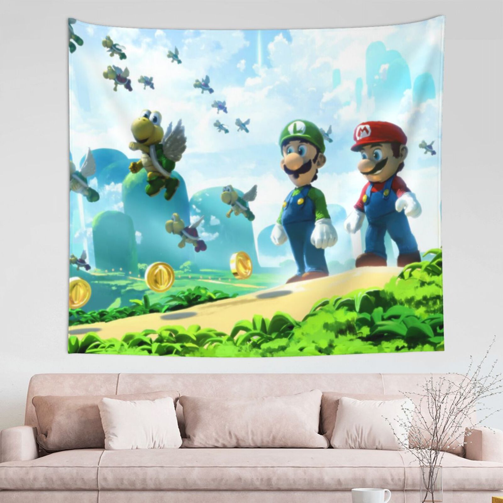 Cartoon Super Mario Luigi Tapestry Decor Luxury Wall Hanging Tapestries ...