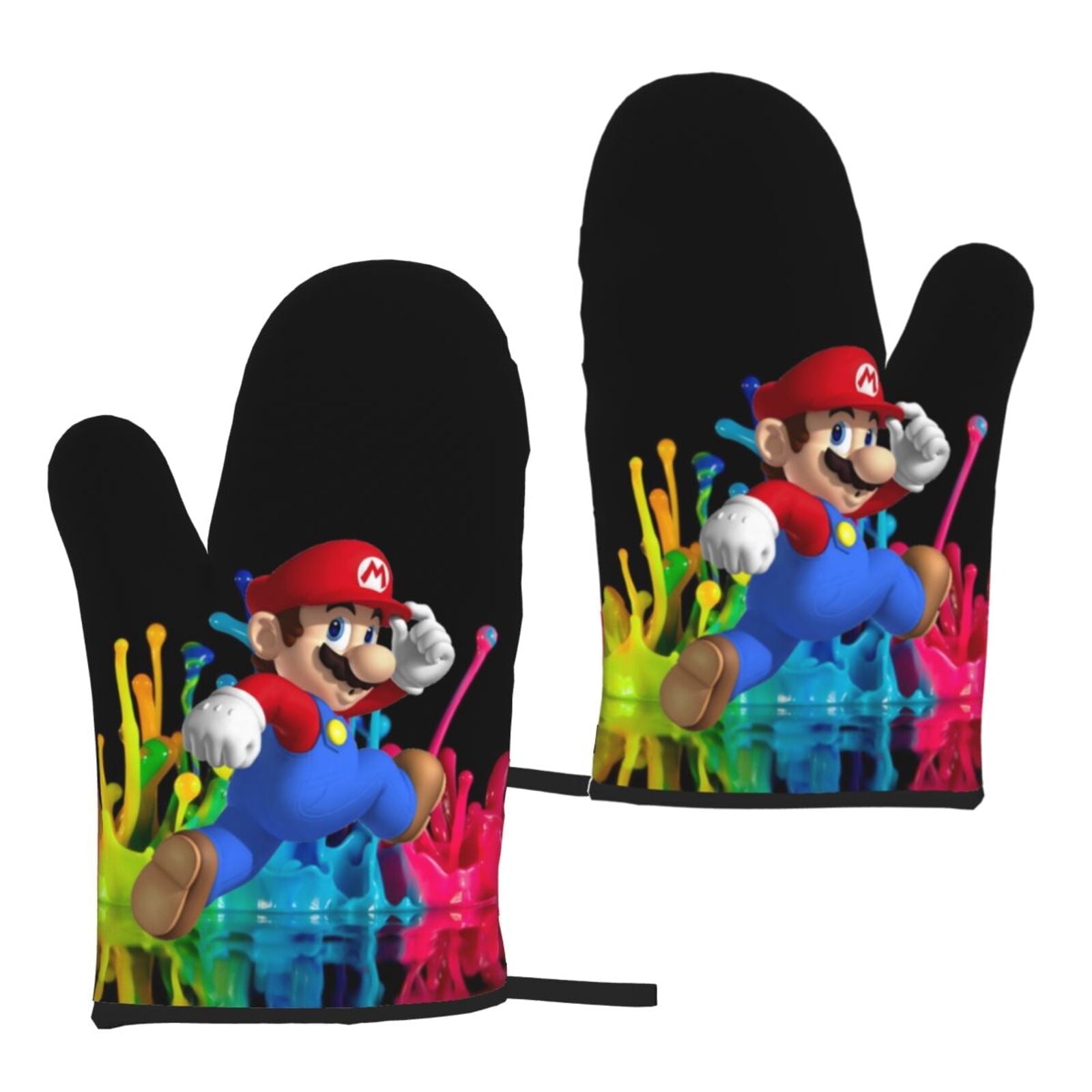 Cartoon Super Mario Microwave Gloves Heat Resistant Oven Mitts Set Of 2 ...