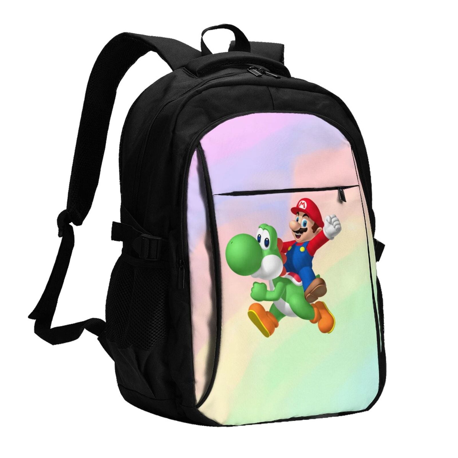 Cartoon Super Mario Unisex Backpack USB Daypack Large Capacity School ...