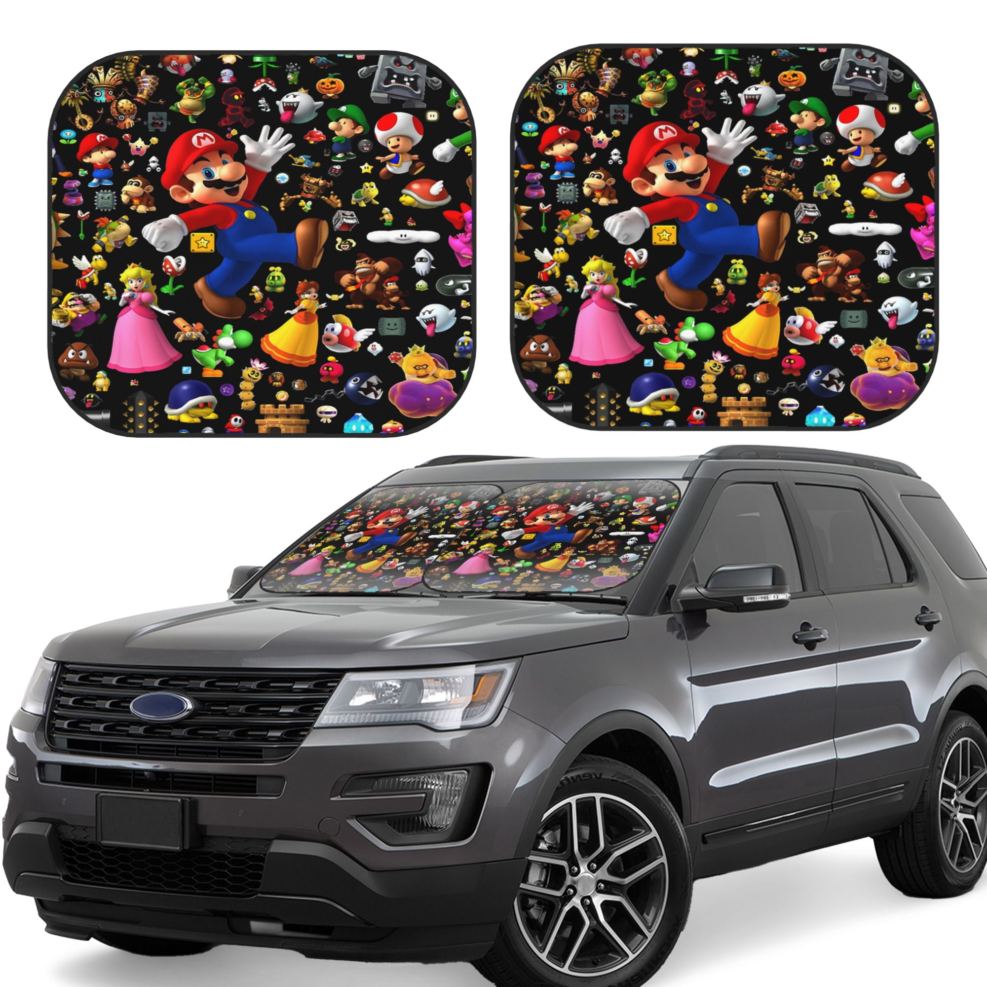 Cartoon Super Mario Windshield Sunshade for Car Truck & SUV - Folding ...