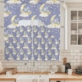Cartoon Swag Curtains Valance and Tier Set, Dreamy Purple Cute Sleeping ...