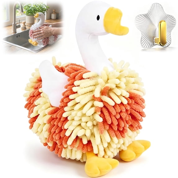 Cartoon Swan Fuzzy Ball Hand Towels, Swan Shape Fuzzy Ball Hand Towel ...