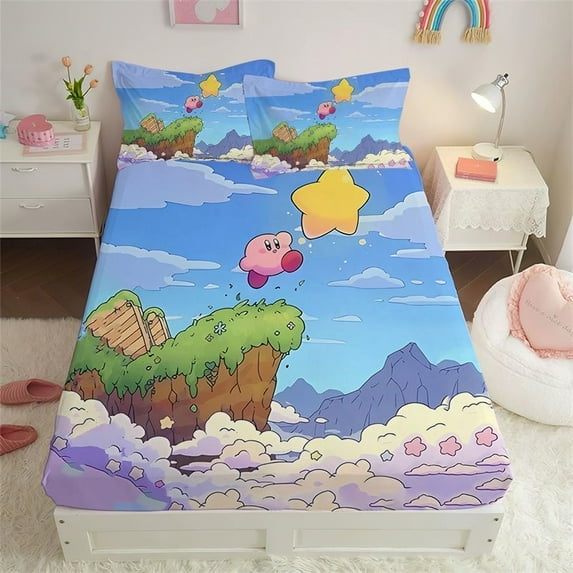 Cartoon TV Kirbyed Bed Mattress Kawaii Kirbyed Painted Bed Linen Cover ...