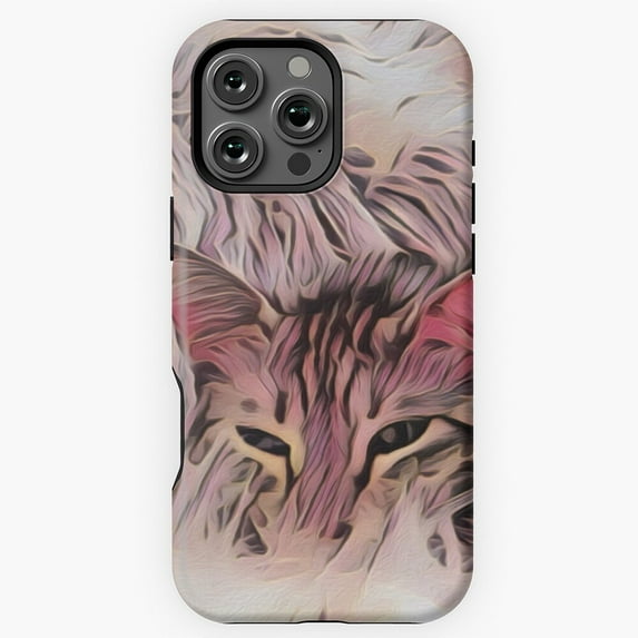 Cartoon Tabby Cat Cute Pet Illustration iPhone Case 11 12 13 14 15 16 ...