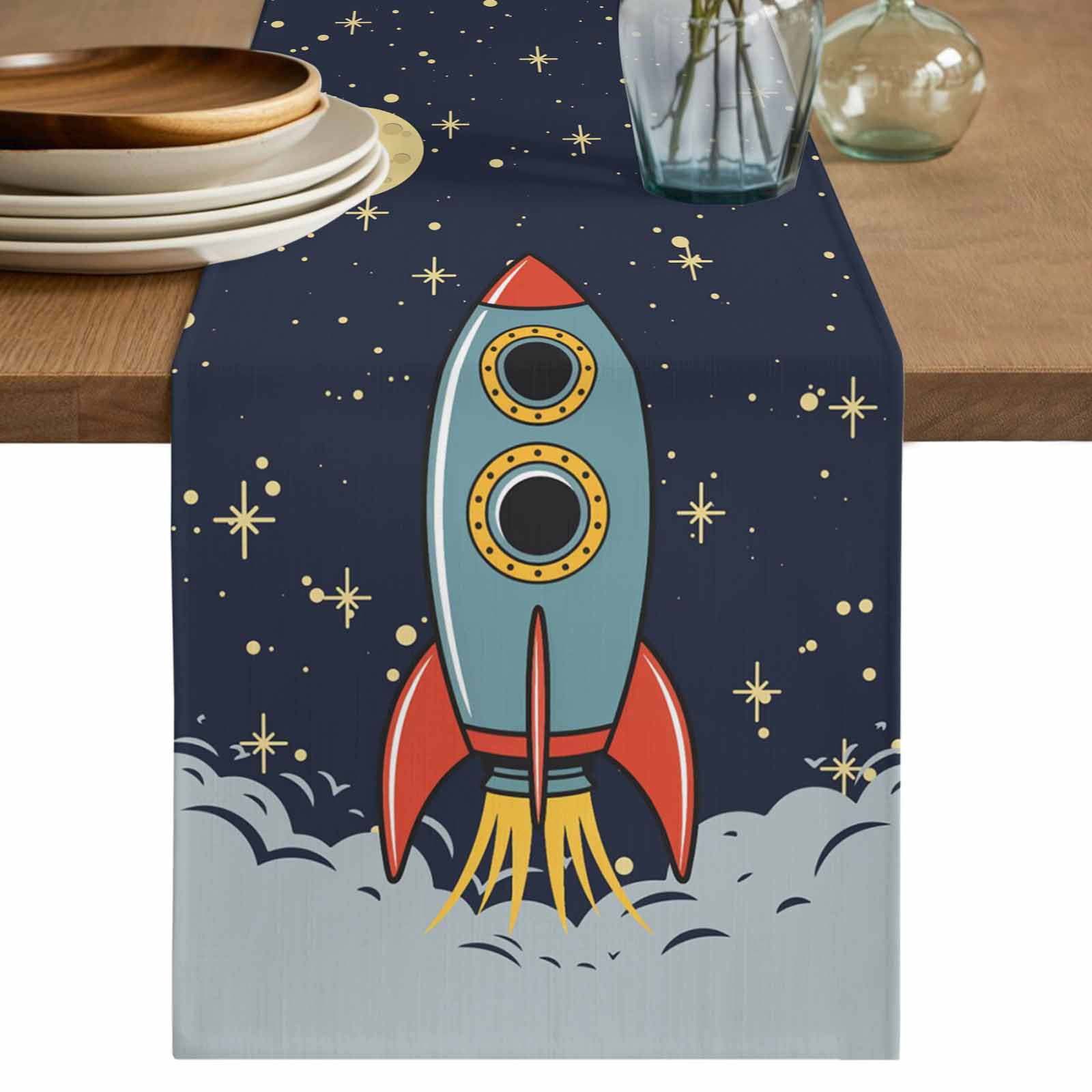 Cartoon Table Runner 72 Inches, Moon Stars Modern Art Bed Runner ...