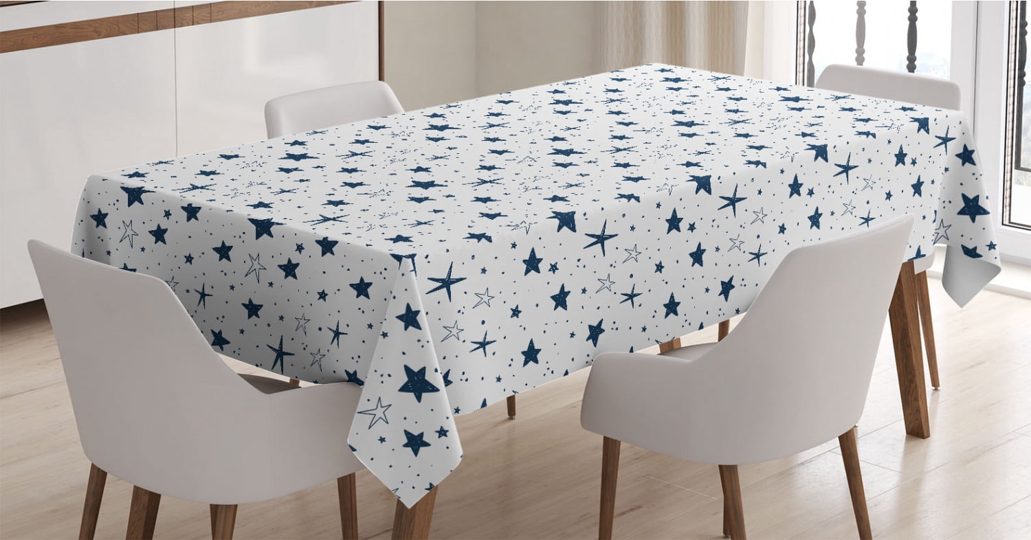 Cartoon Tablecloth, Stars and Little Spots Sketchy Drawn by Hand on a ...