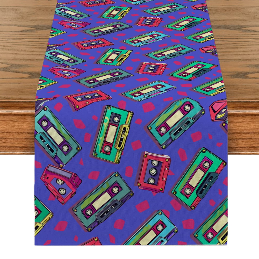 Cartoon Tape Table Runners Washable Dresser Dining Coffee Table Runner ...