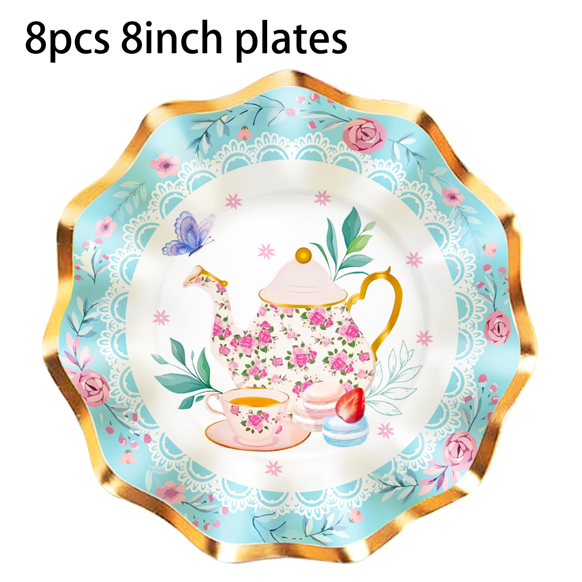 Cartoon Tea Party Disposable Tableware Set Afternoon Time Teapot ...