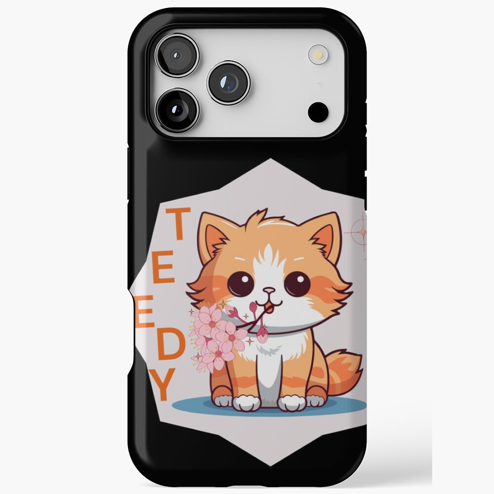Cartoon Teddy Bear With Text Phone Case for iPhone 11 12 13 14 15 16 17 ...
