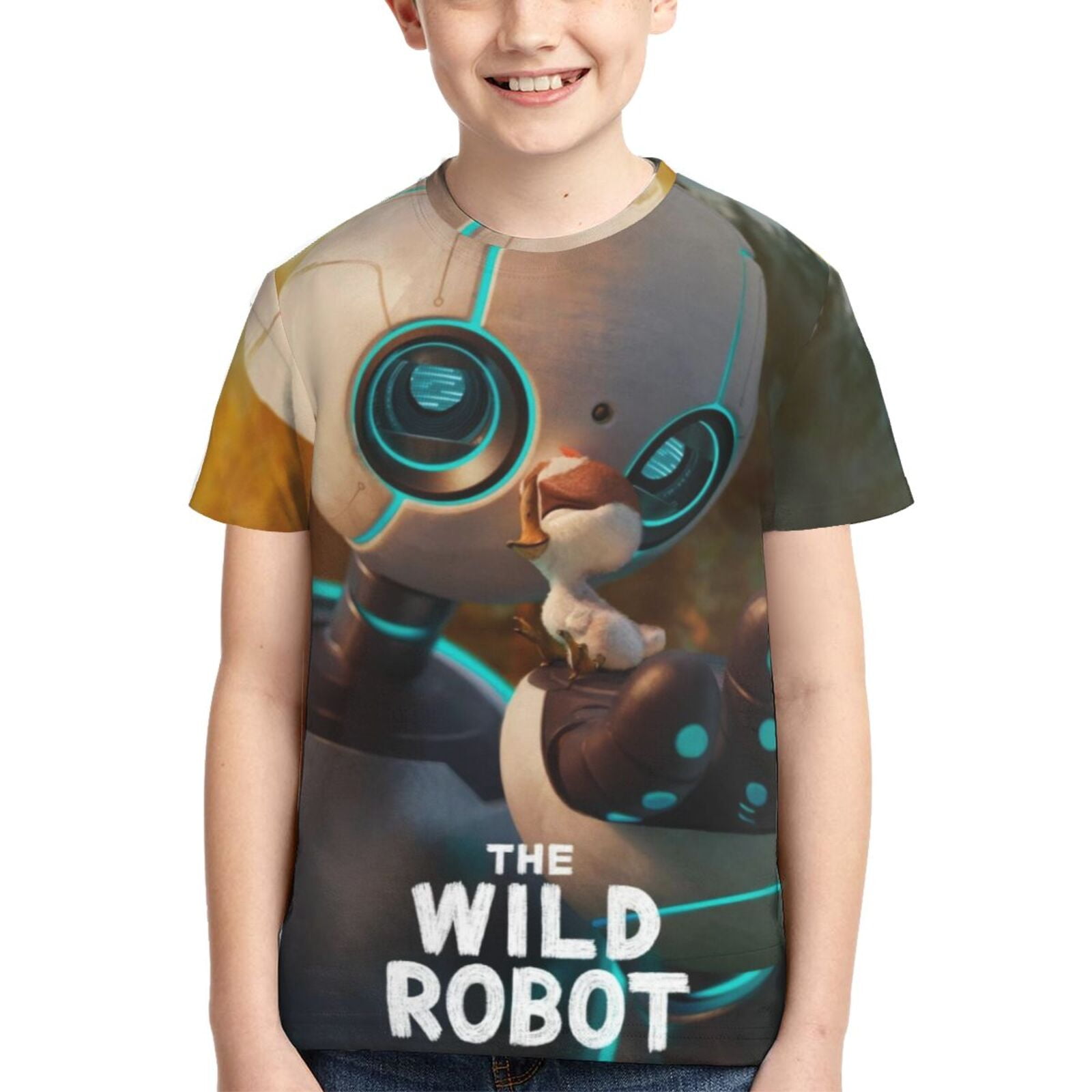Cartoon Tees Shirts The Wild Robot Casual Short Sleeve Summer Tops For ...