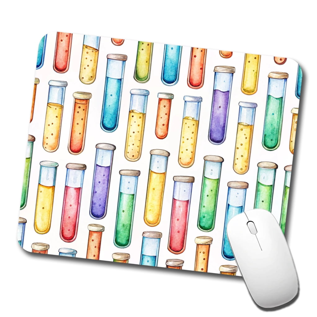 Cartoon Test Tubes Science Teacher Scientist Mouse Pad Low Profile ...