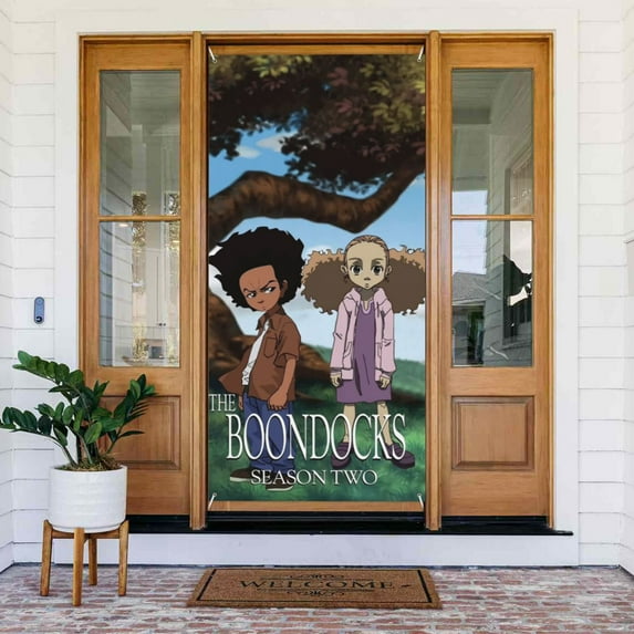 Cartoon The Boondocks Door Cover Decorated Banner Tapestry Home Decor ...
