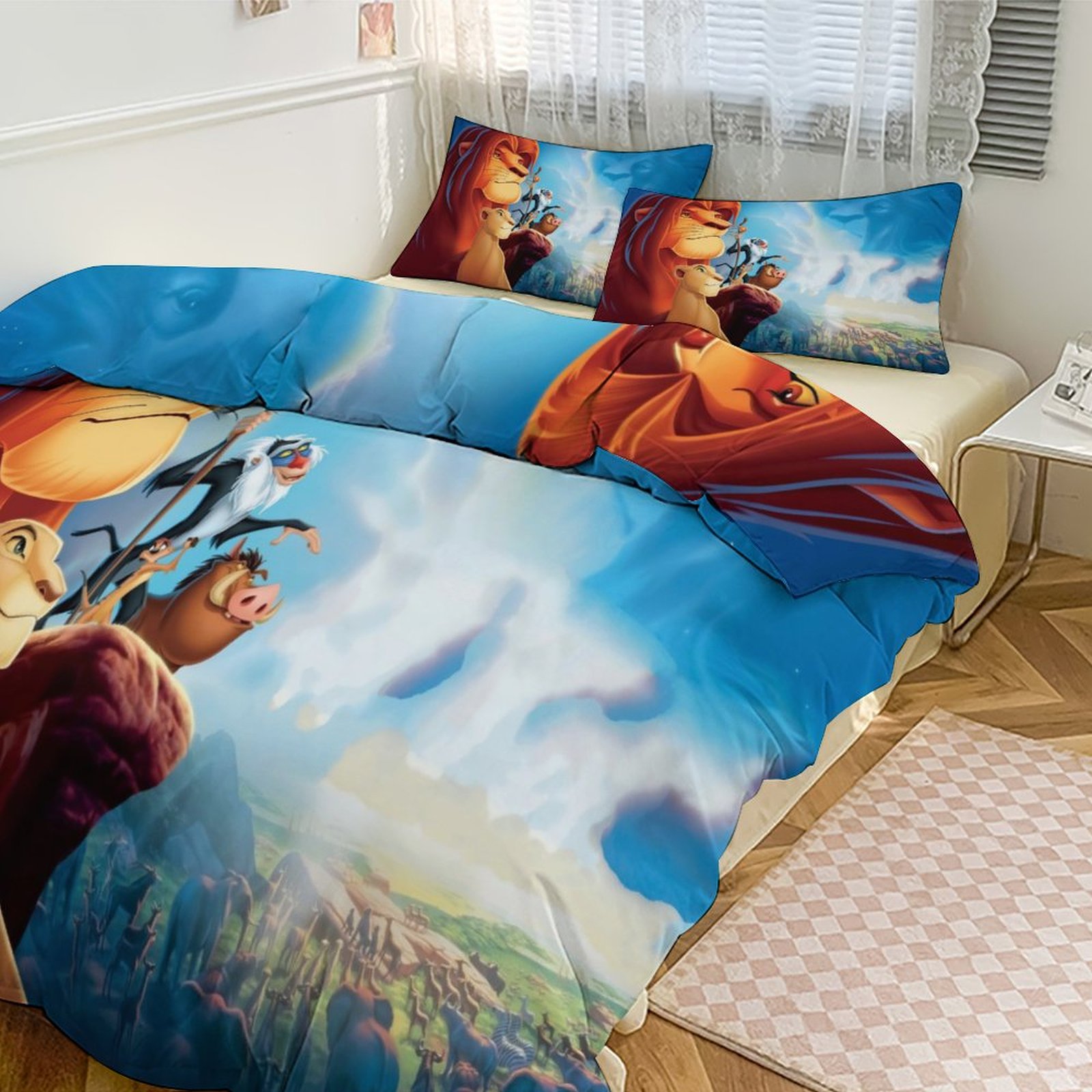 Cartoon The Lion King Simba 3 Piece Bed Set Warm And Comfortable ...