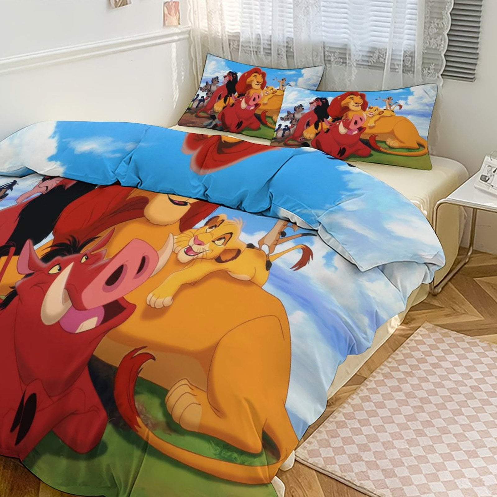 Cartoon The Lion King Simba 3 Piece Bed Set Warm And Comfortable ...