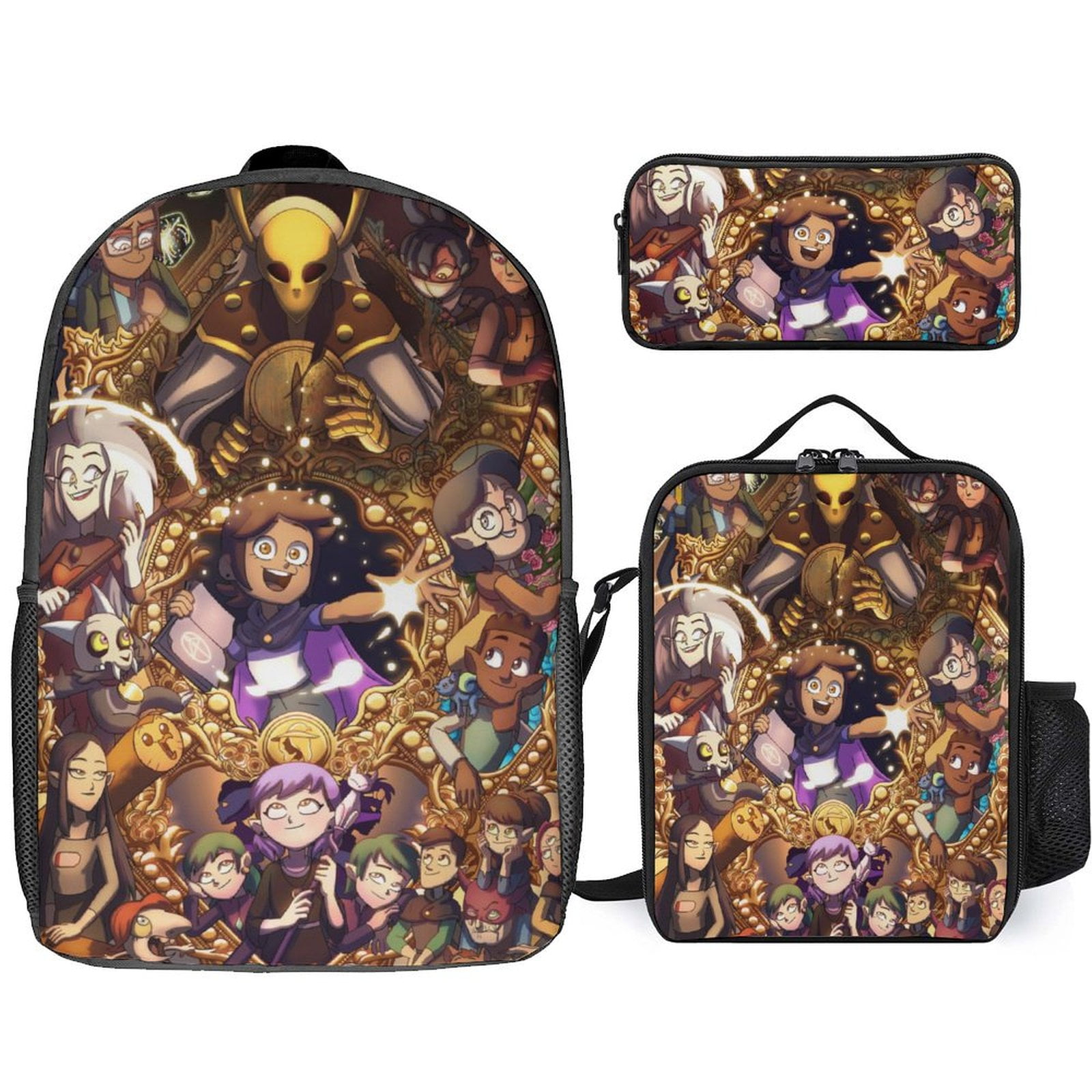 Cartoon The Owl House Backpack With Lunch Bag Pencil Case Set Schoolbag ...
