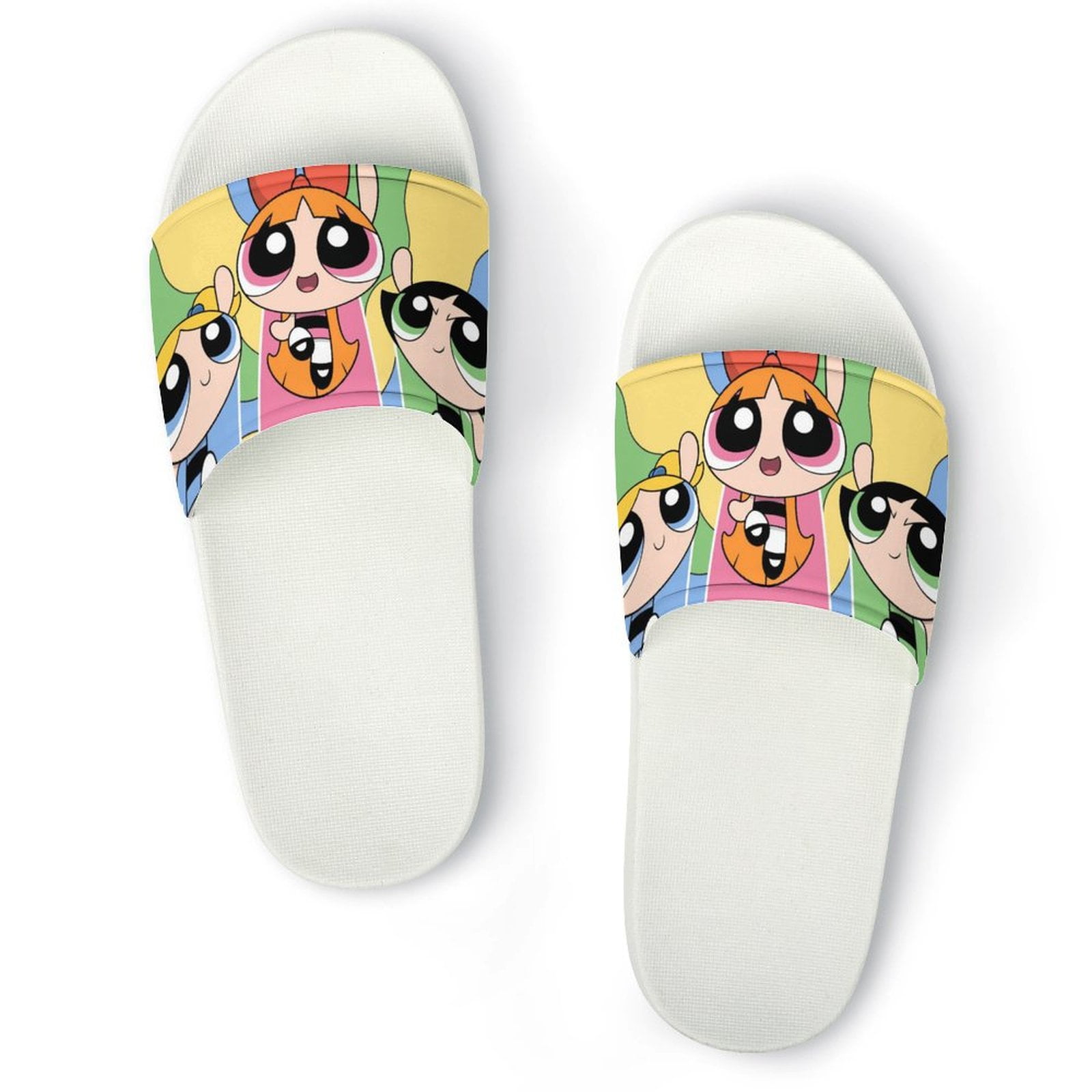 Cartoon The Powerpuff Girls Unisex Slippers Summer Beach Slide Sandals Comfortable Home Slippers ...