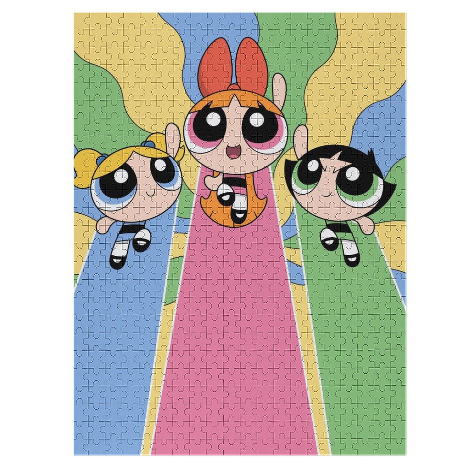 Cartoon The Powerpuff Girls Wooden Puzzle Home Decoration Interlocking ...