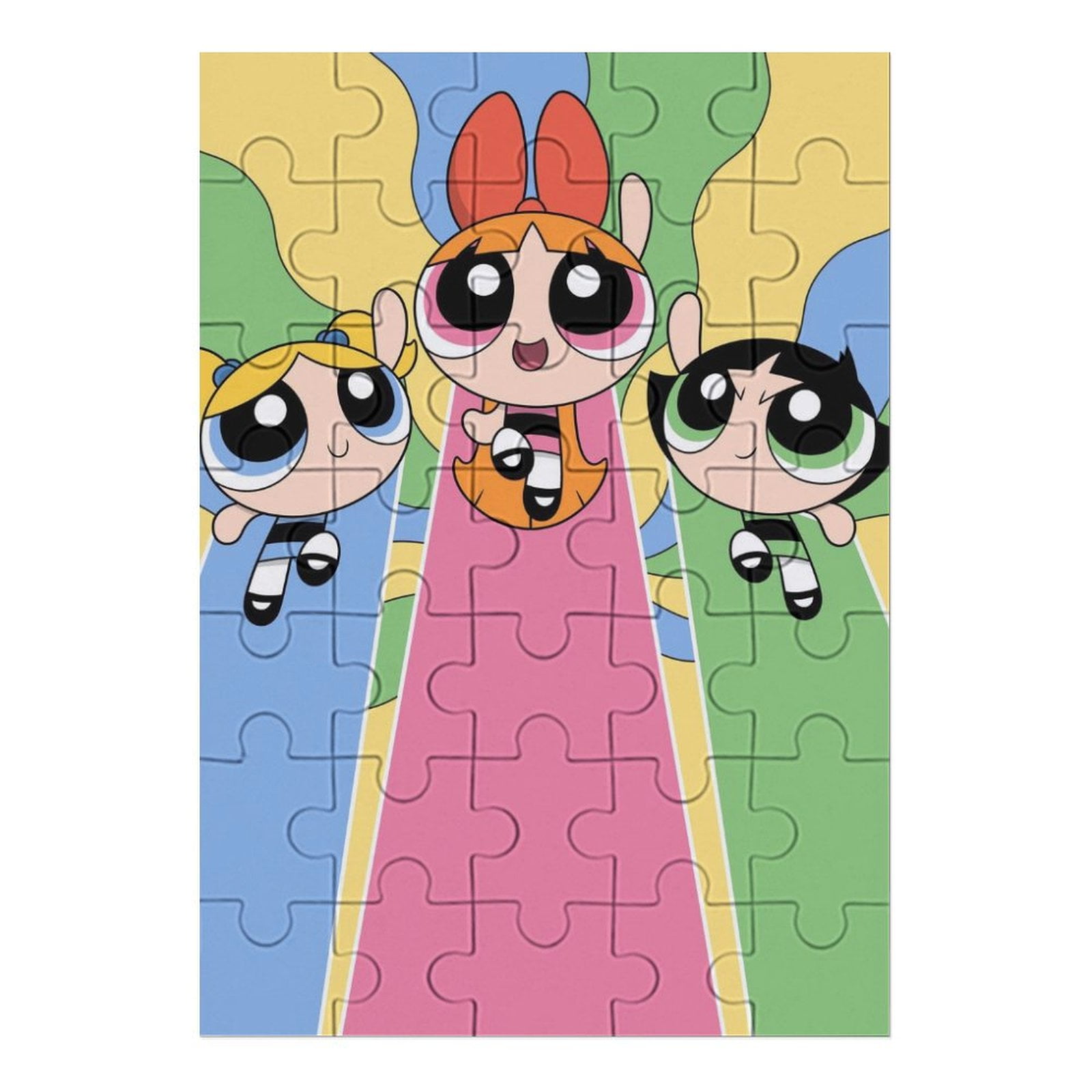 Cartoon The Powerpuff Girls Wooden Puzzle Home Decoration Interlocking ...