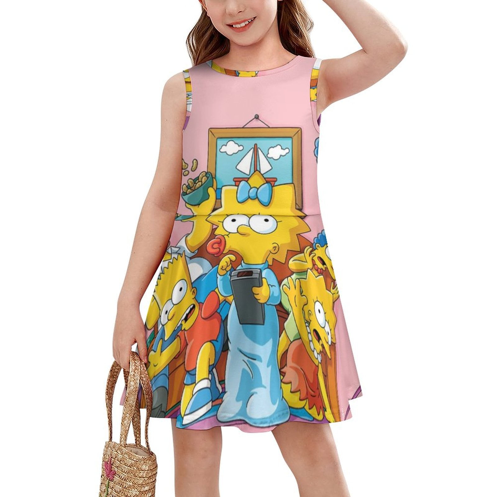 Cartoon The Simpsons Girls Dress Fashion 3D Printed Classical Kid's ...