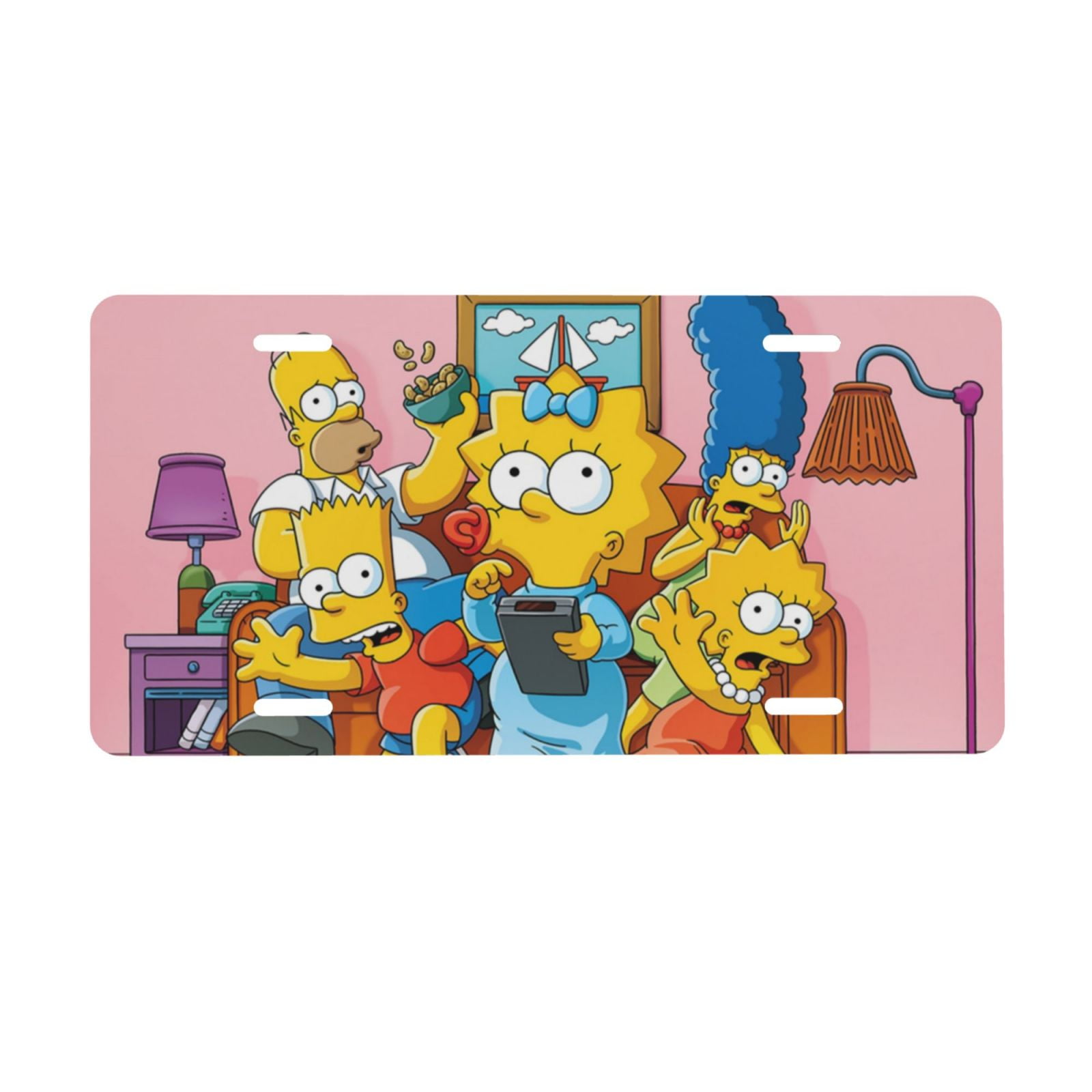 Cartoon The Simpsons License Plate Cover Vanity Tag Decorative Aluminum ...