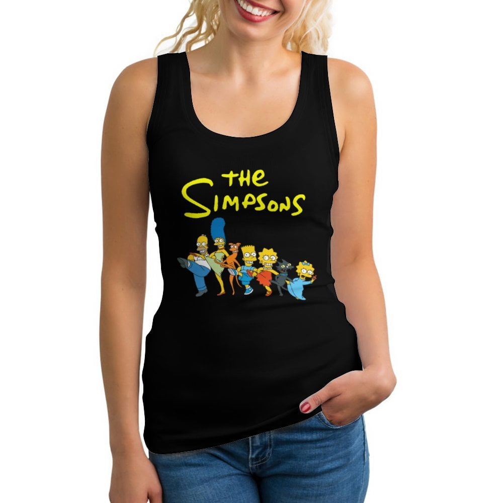 Cartoon The Simpsons Tank Tops Womens Summer Sleeveless Tee Casual ...