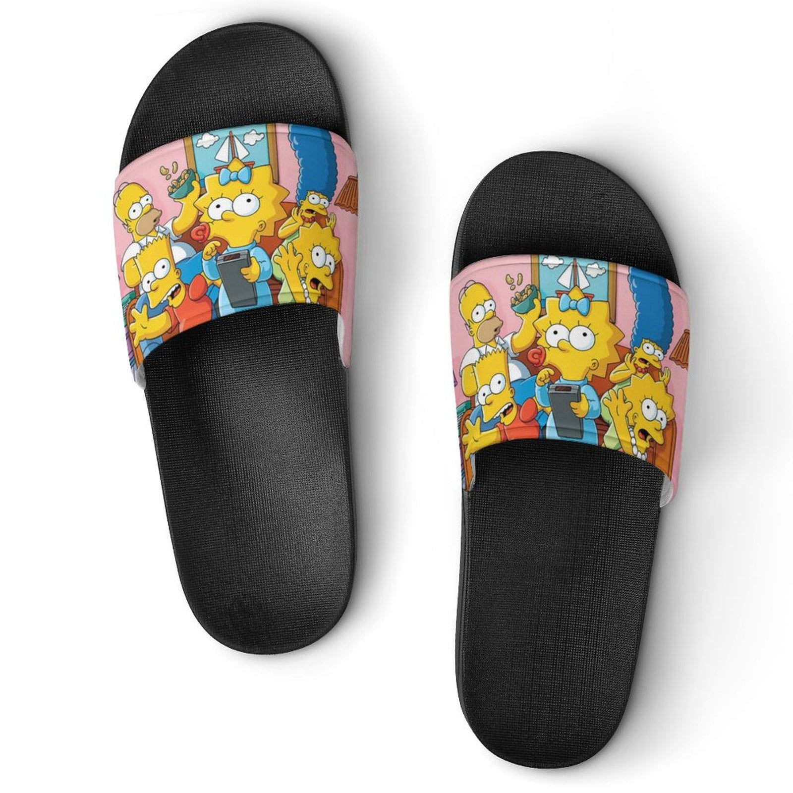 Cartoon The Simpsons Unisex Slippers Summer Beach Slide Sandals Comfortable Home Slippers Rubber ...