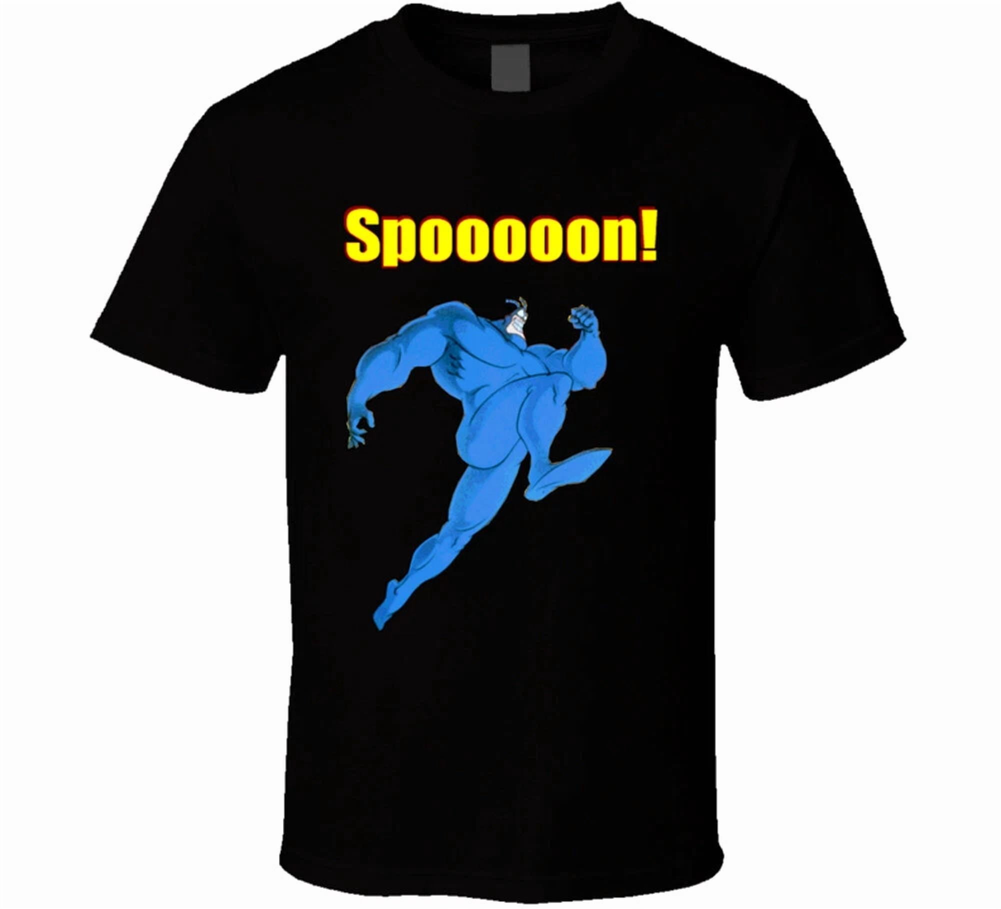 Cartoon The Tick Spoon Superhero Comic Graphic Design Cotton Unisex T ...