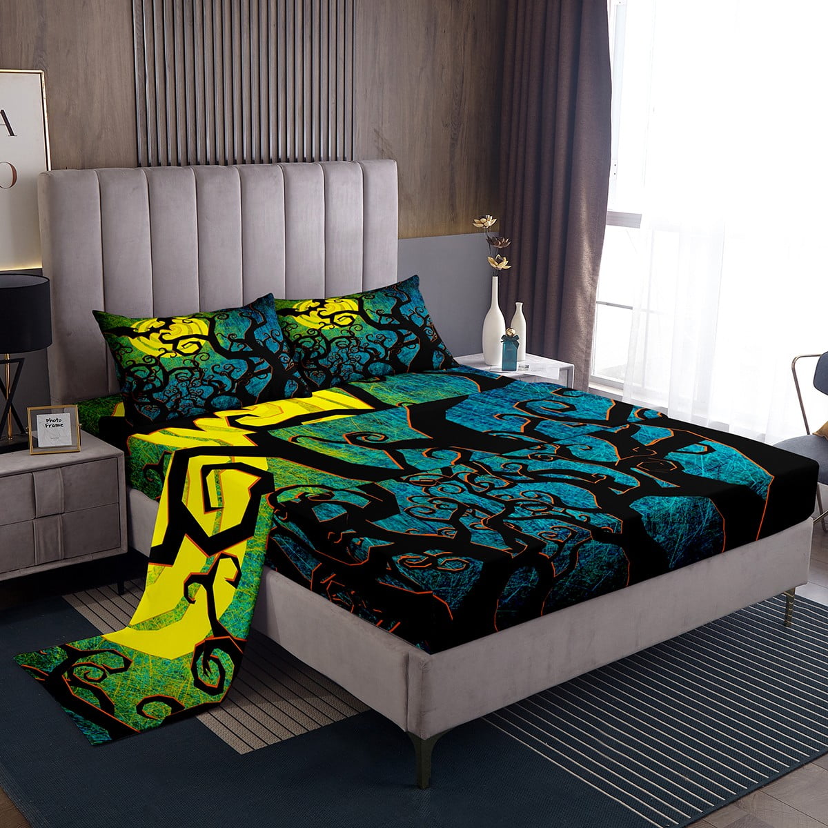 Cartoon Theme Sheet Set for Kids Children Adults, Halloween Bat Print ...