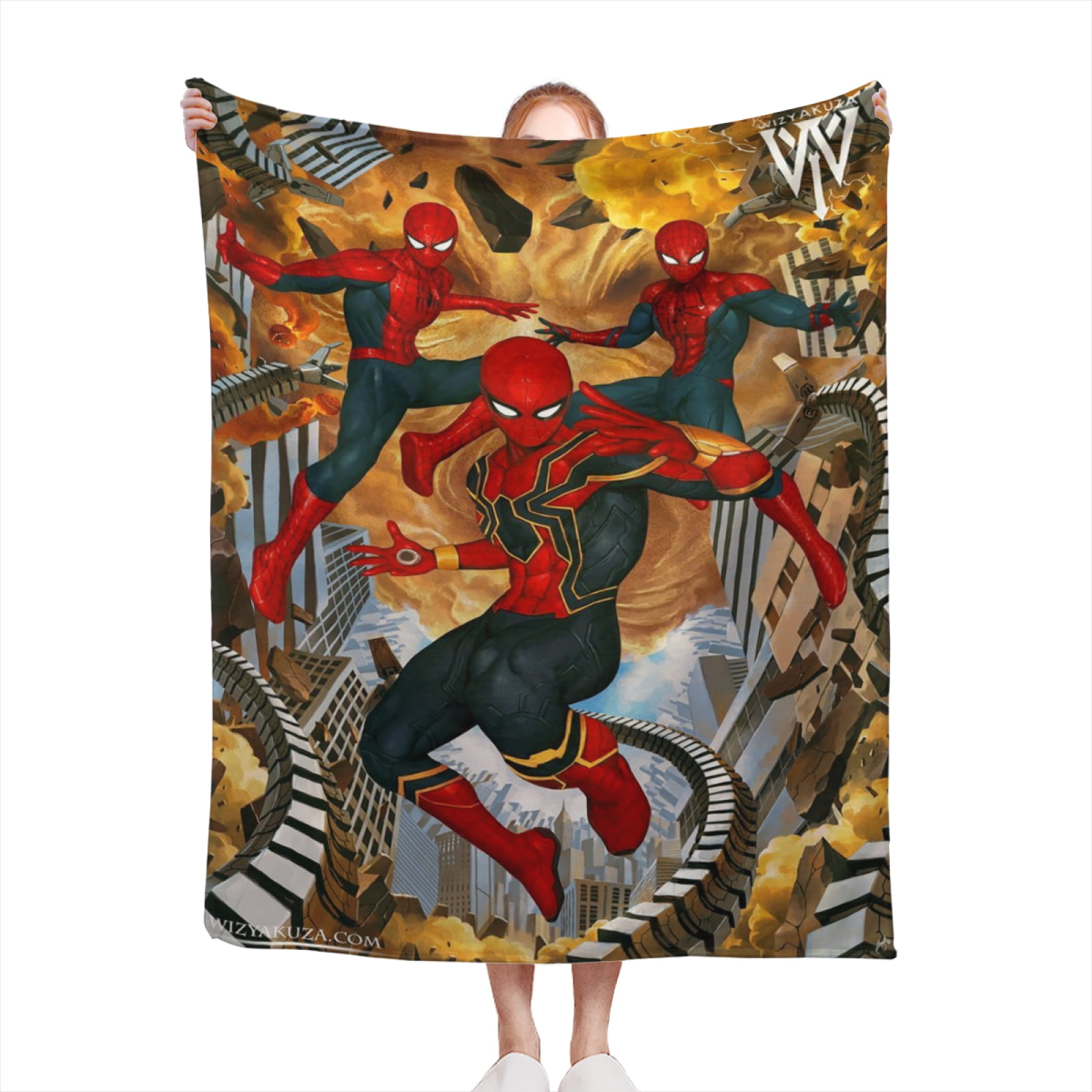 Cartoon Throw Spider-Man Blanket for Couch and Bed, Soft Cozy Flannel ...